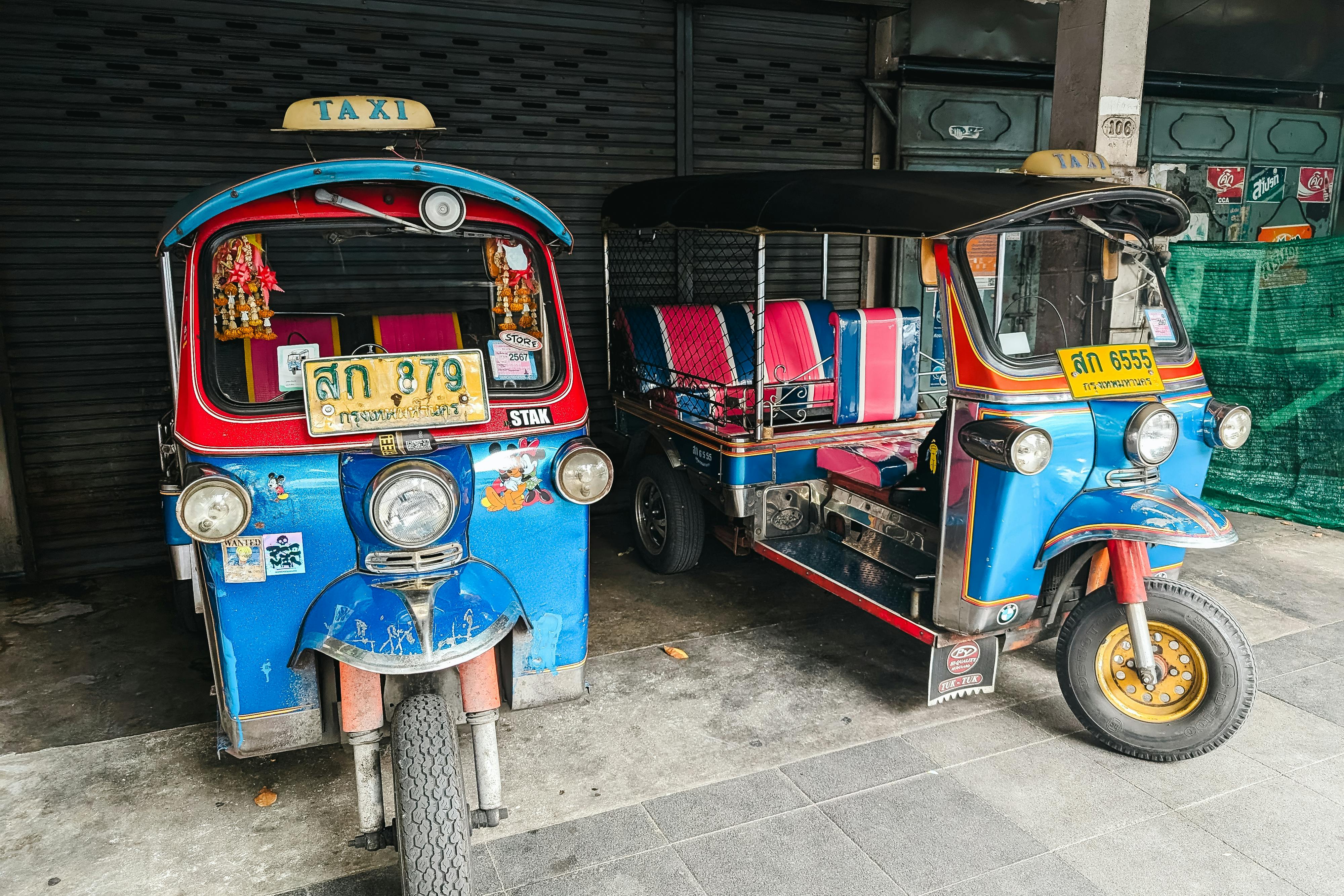 Parked Thai Auto Rickshaws · Free Stock Photo