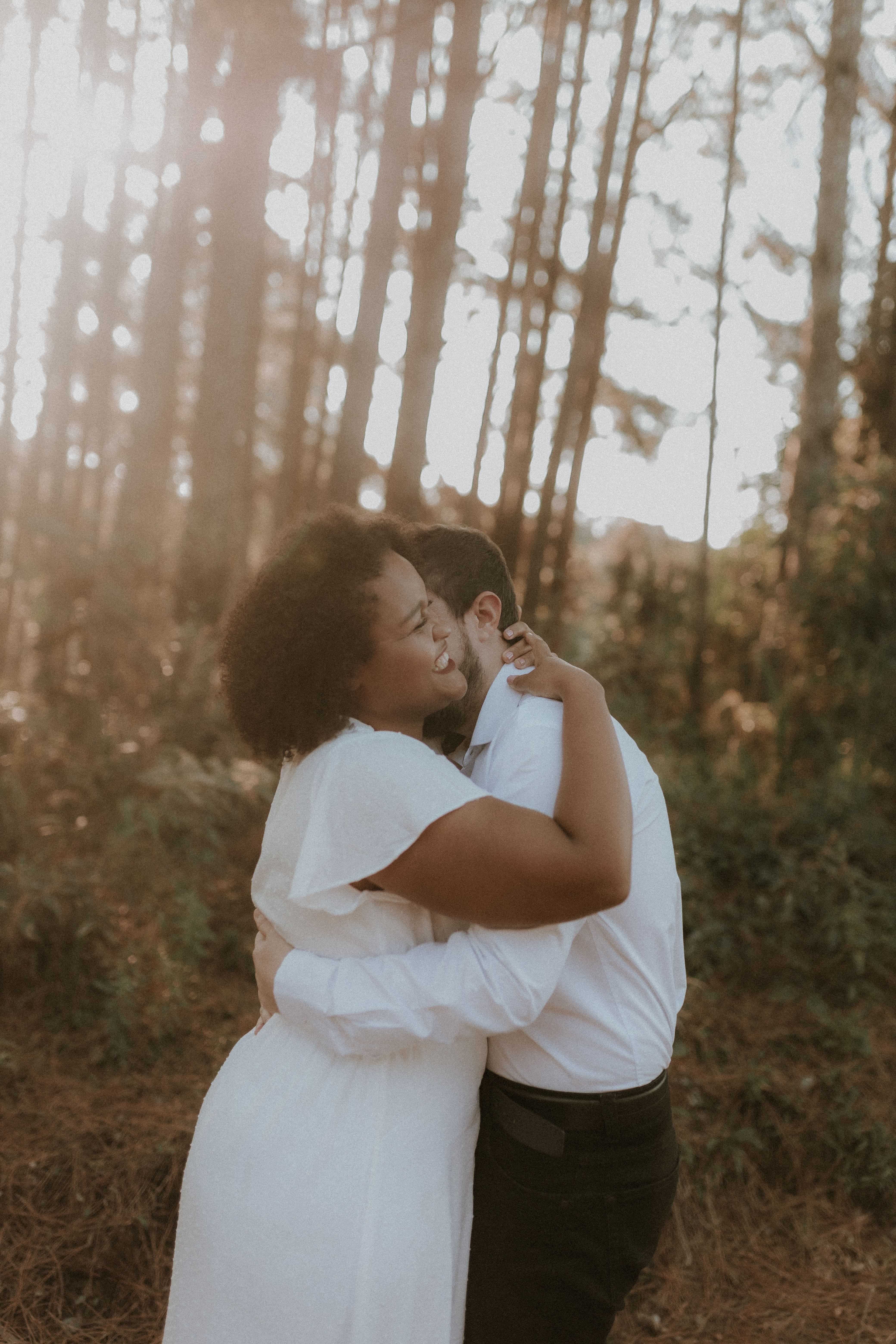 Couple Hugging in a Forest · Free Stock Photo