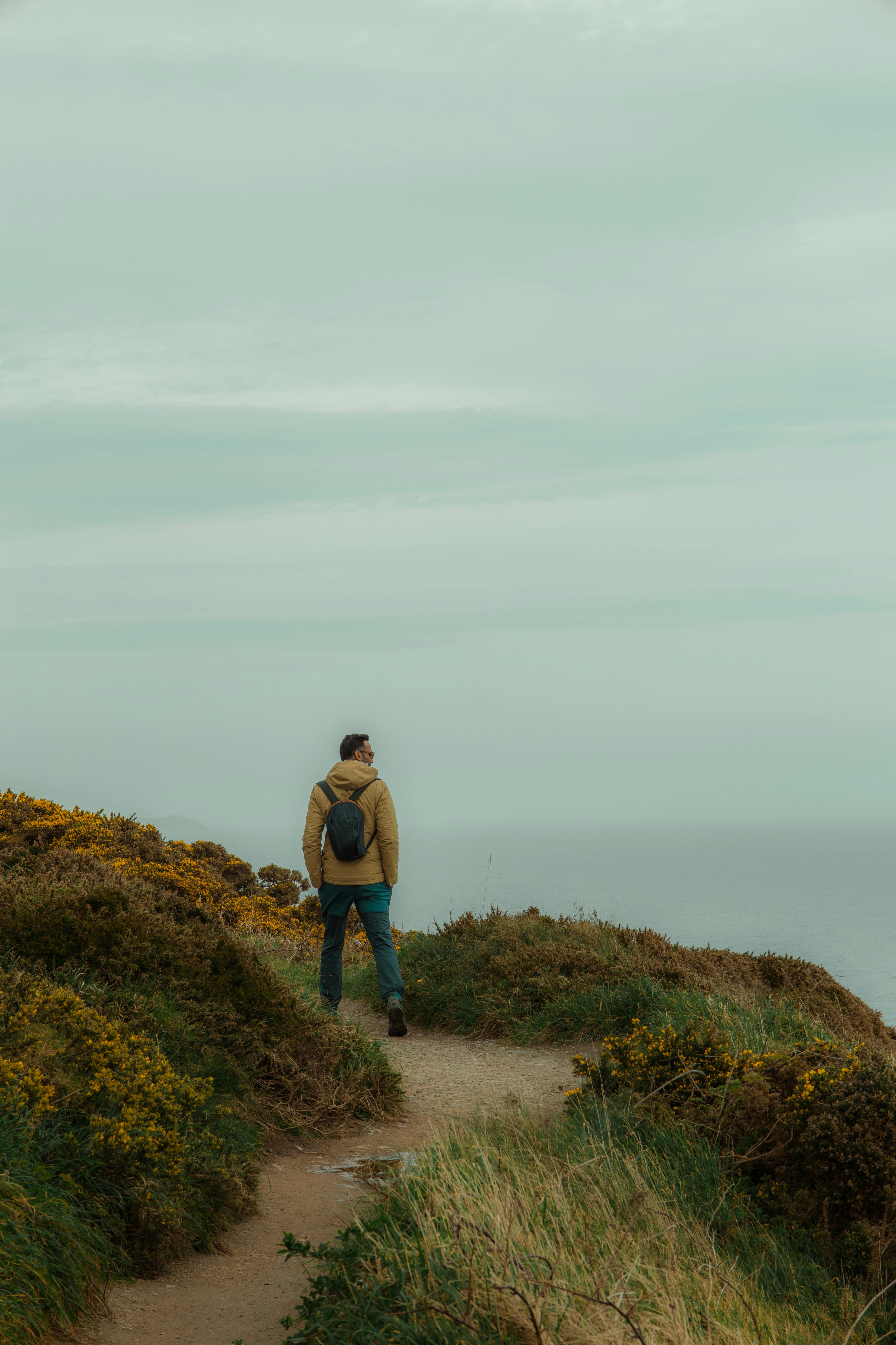 Man on a Path on Cliff · Free Stock Photo