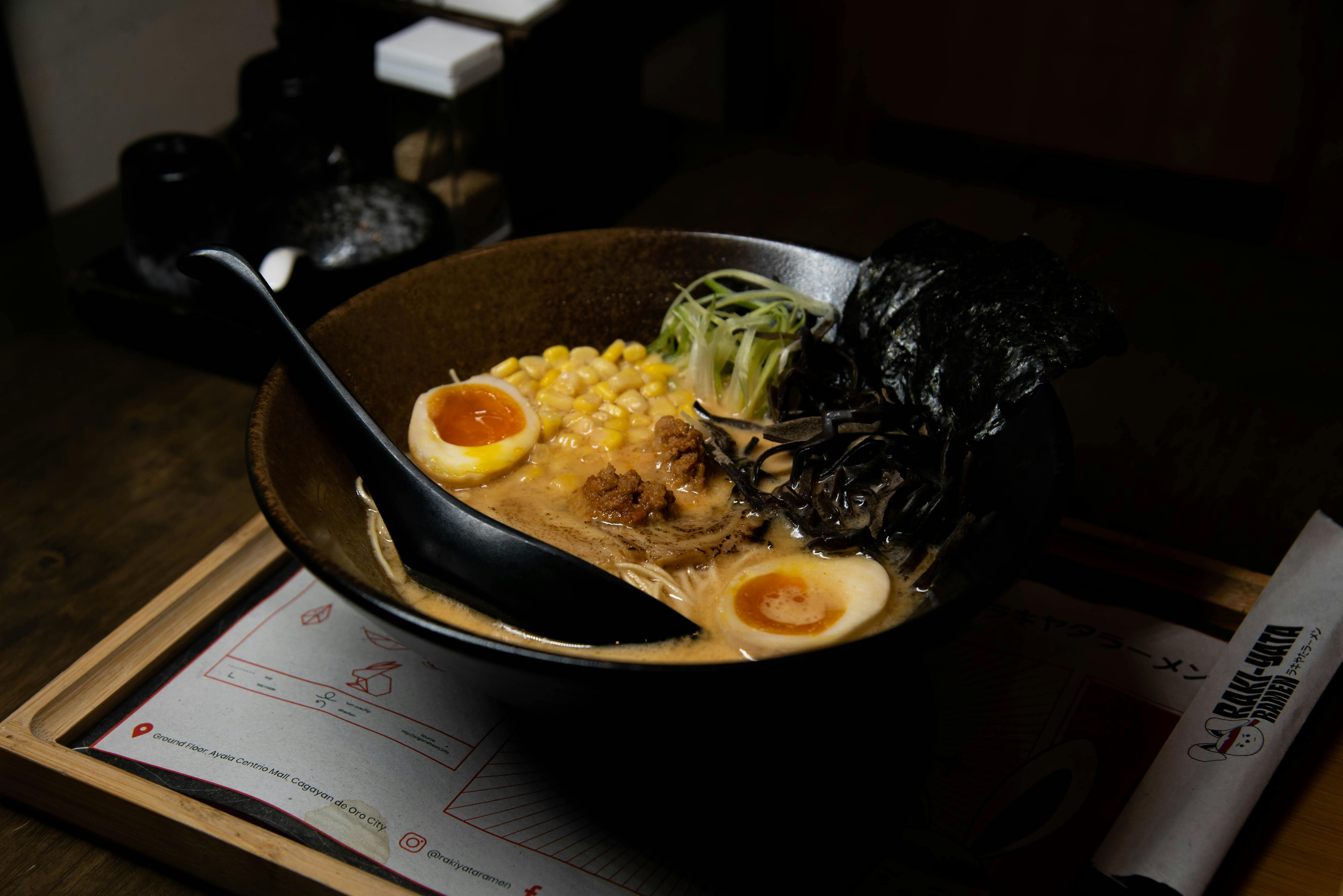 Close-up of a Bowl Ramen Standing on a Table in a Restaurant · Free ...