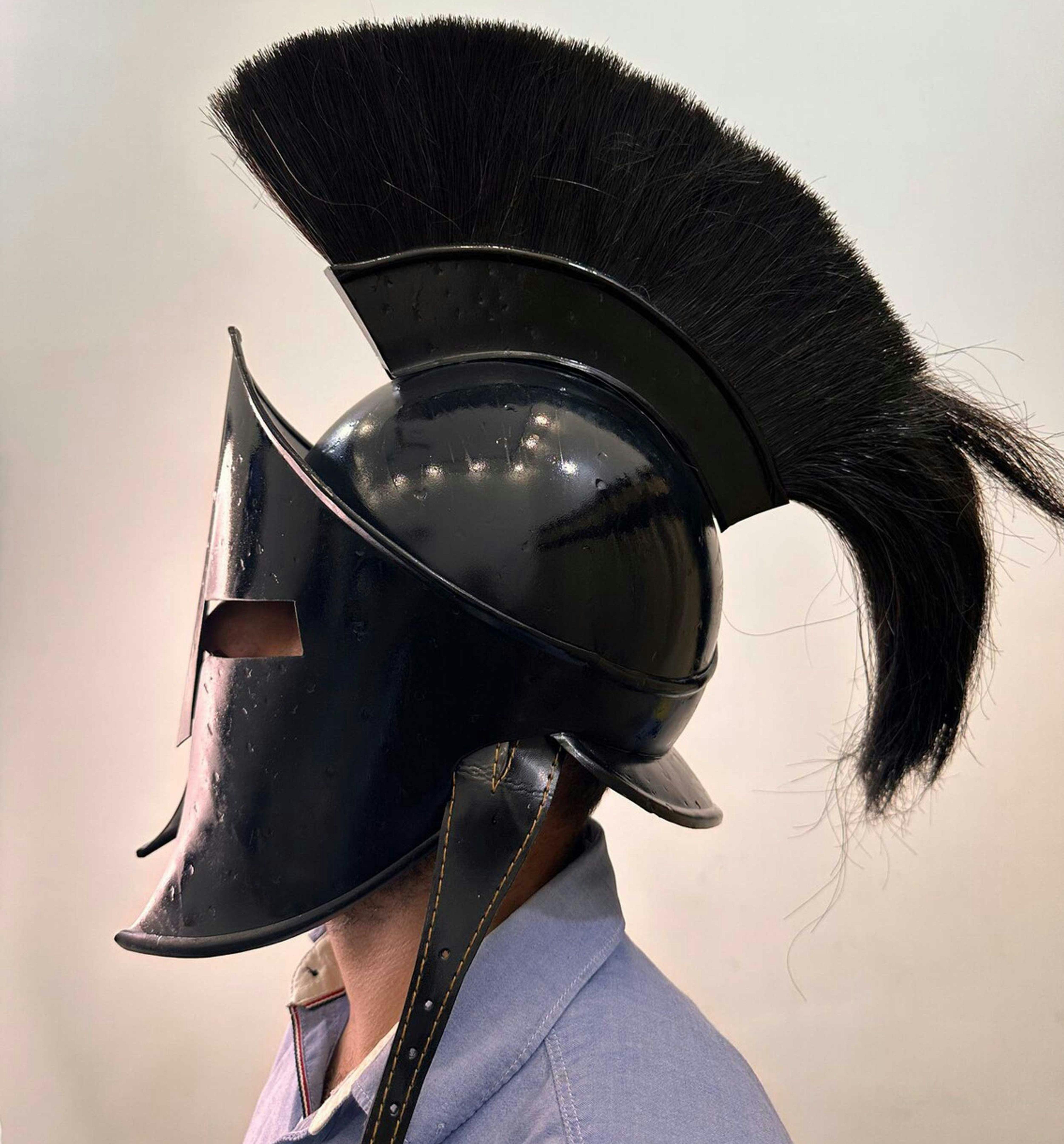 Person with Ancient Greek Helmet · Free Stock Photo
