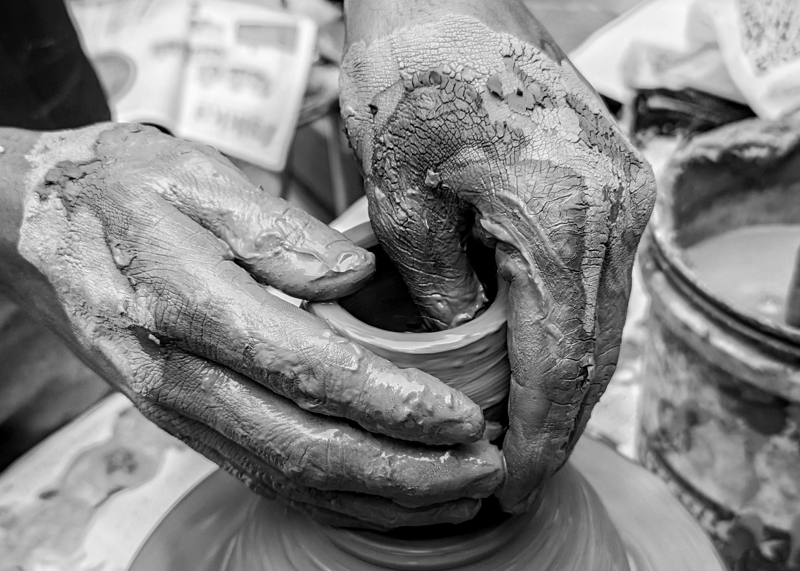 Close-up of a Person Making Pottery · Free Stock Photo