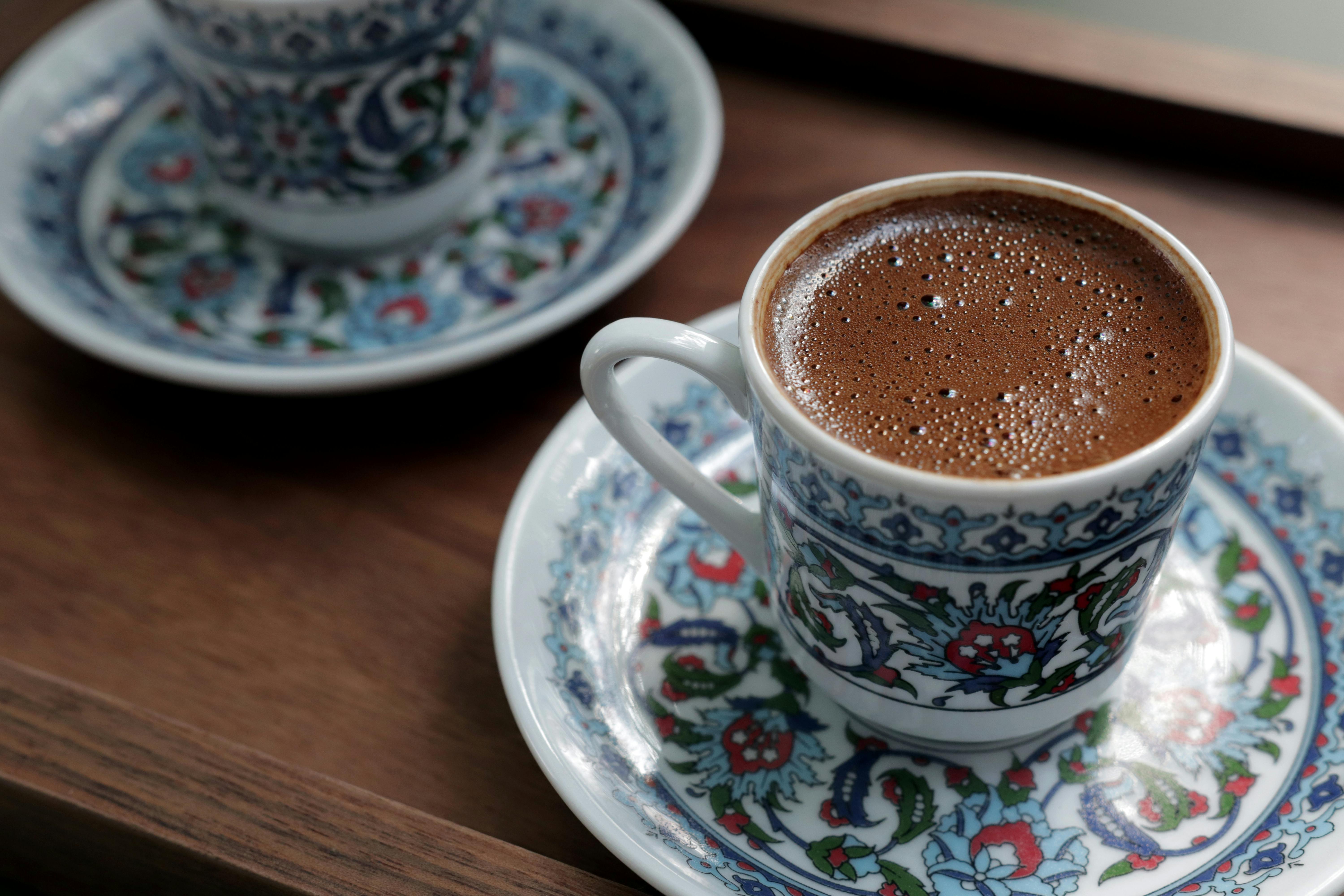 Turkish coffee is served in a cup on a tray · Free Stock Photo