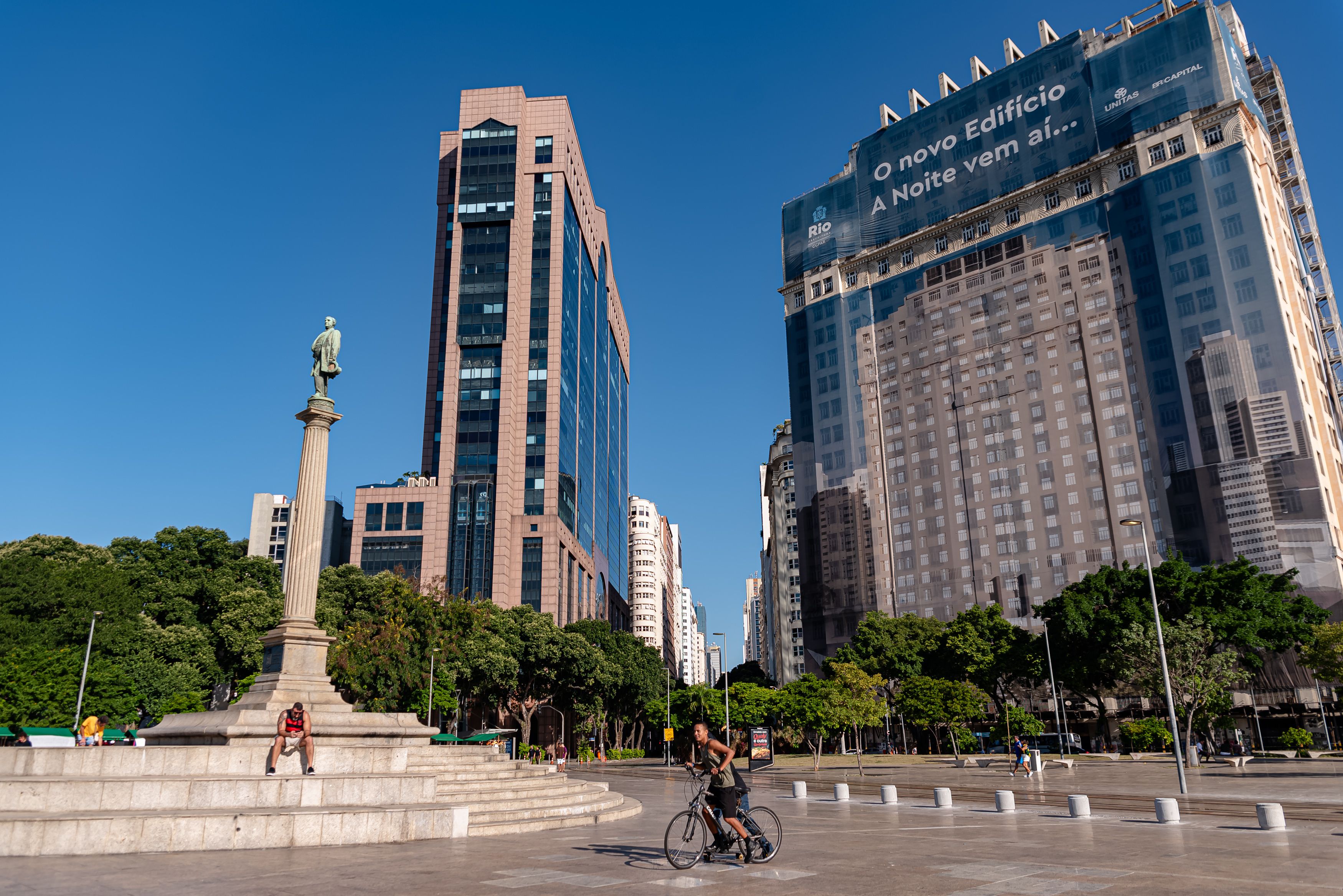A Monument and Buildings at the Maua Square in Rio de Janeiro, Brazil ...
