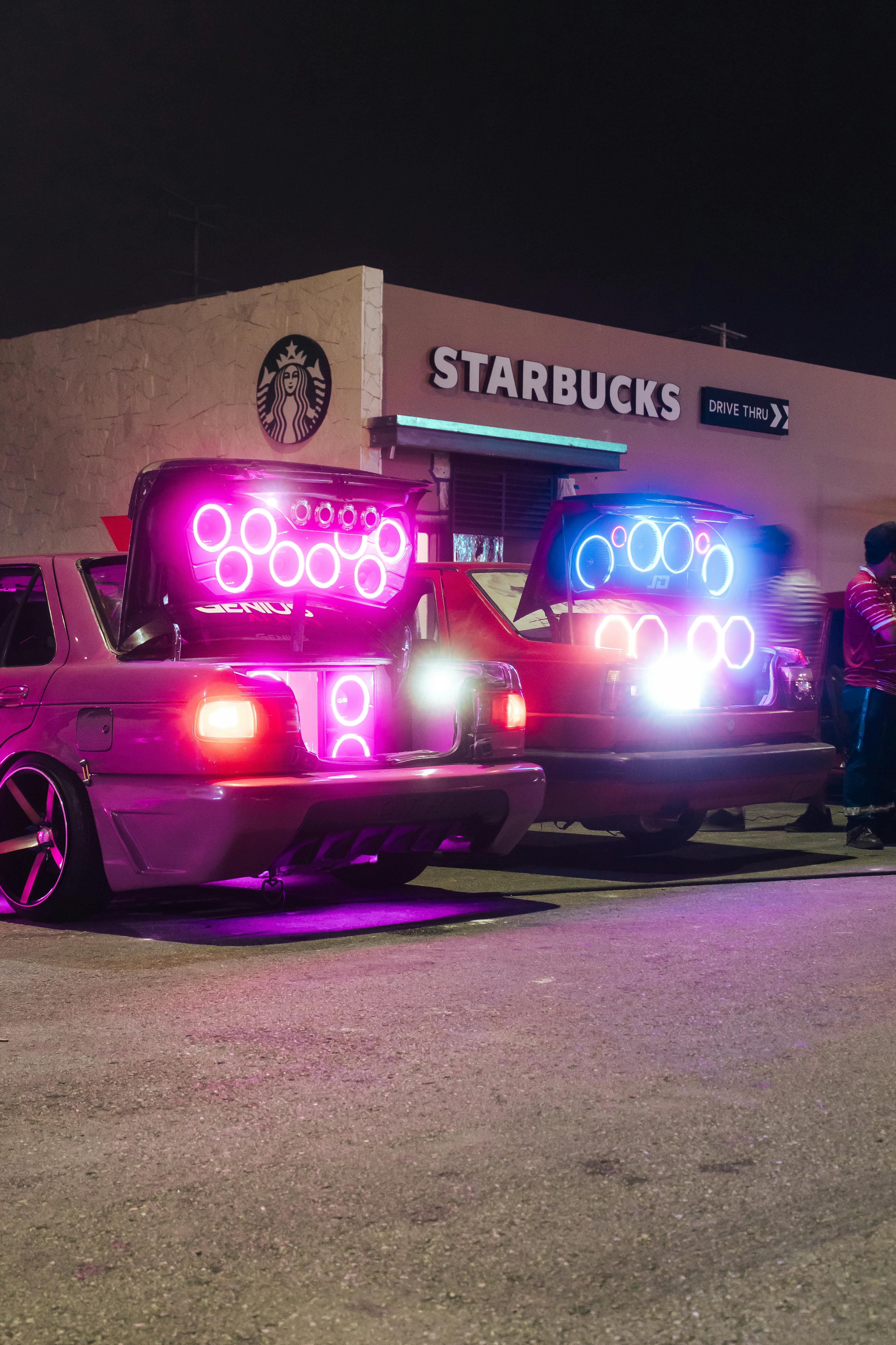 Tuned Cars with Neon Lights · Free Stock Photo