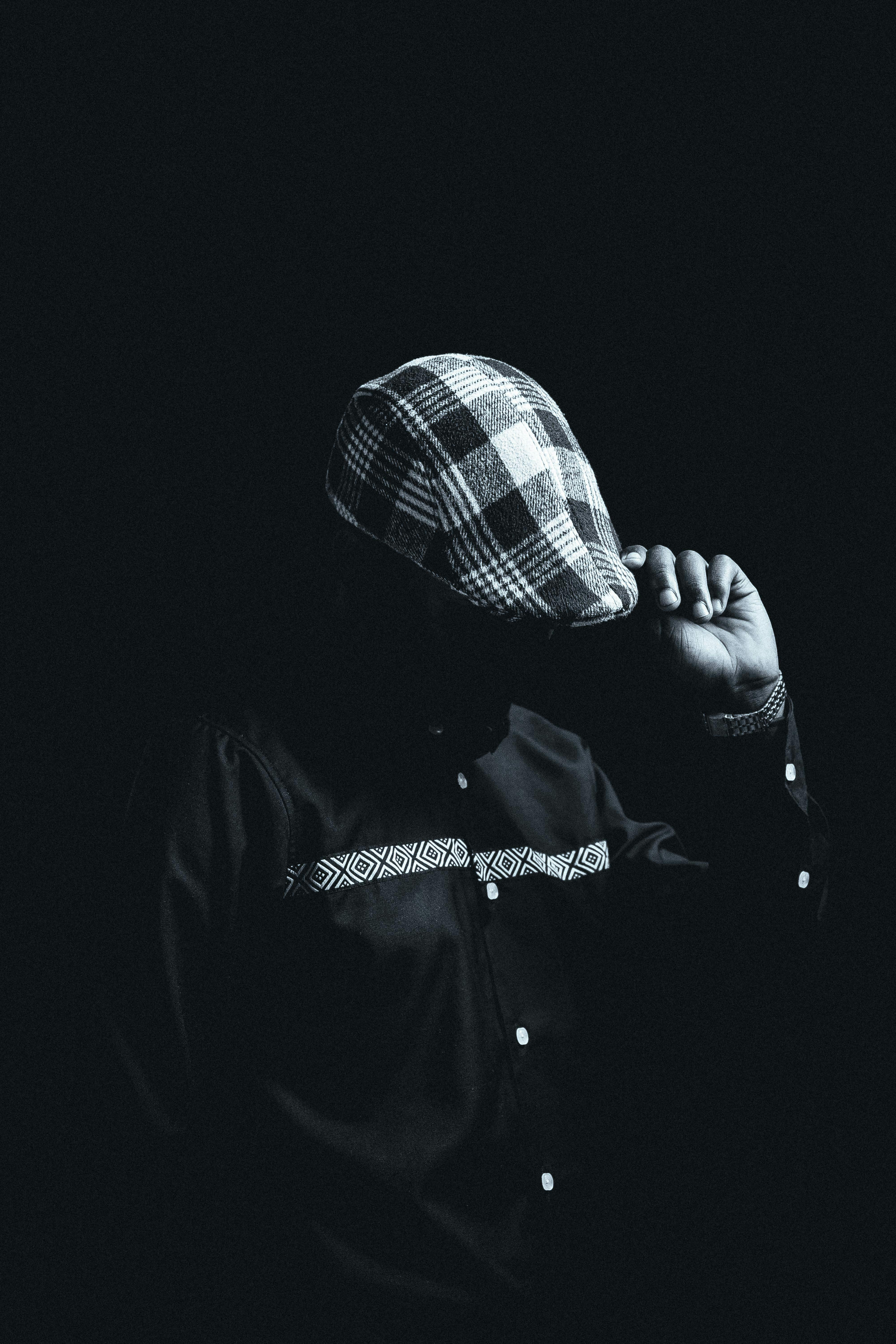 Portrait of African Man in Shadow in Black and White · Free Stock Photo