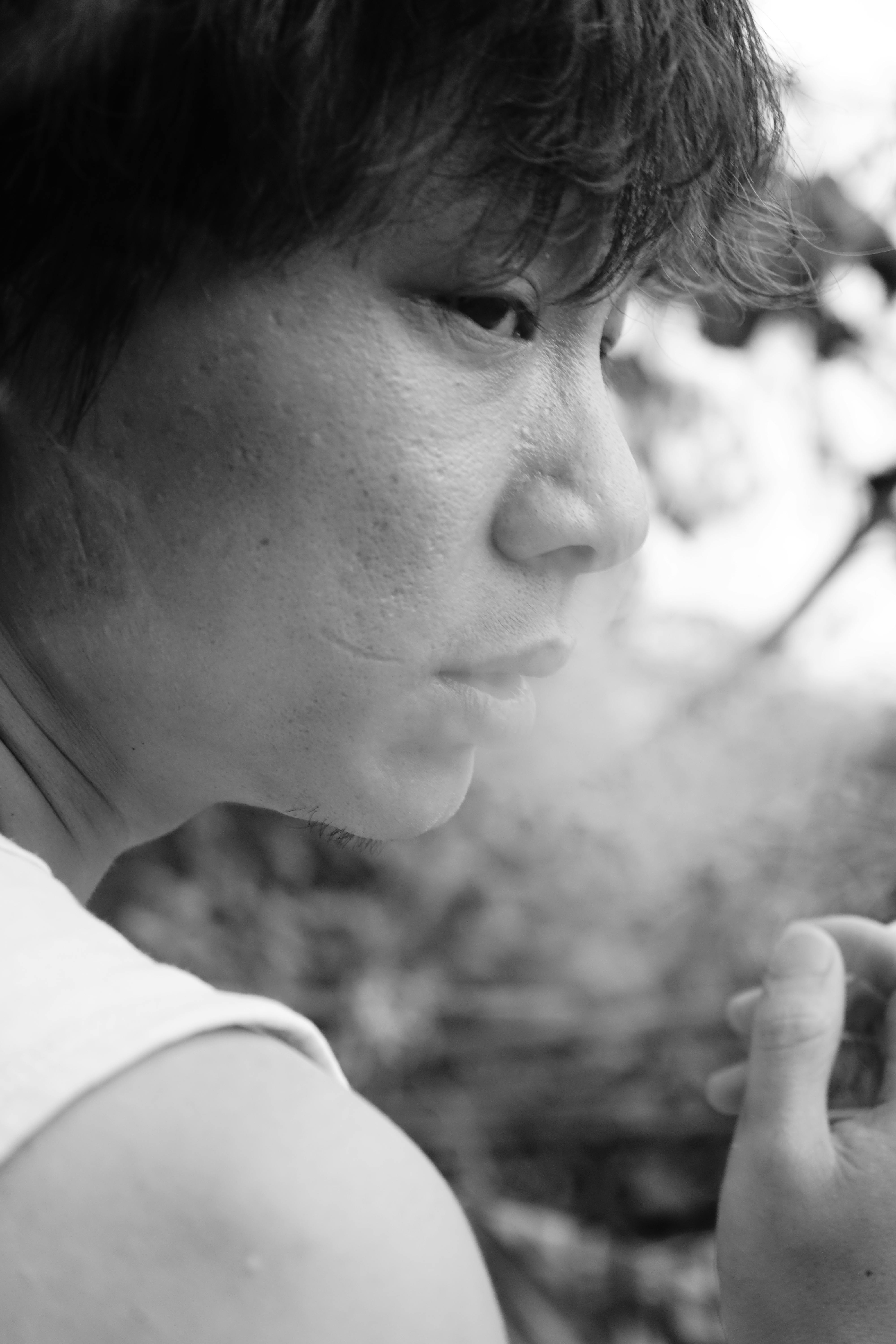 Face of Man Smoking Cigarette · Free Stock Photo