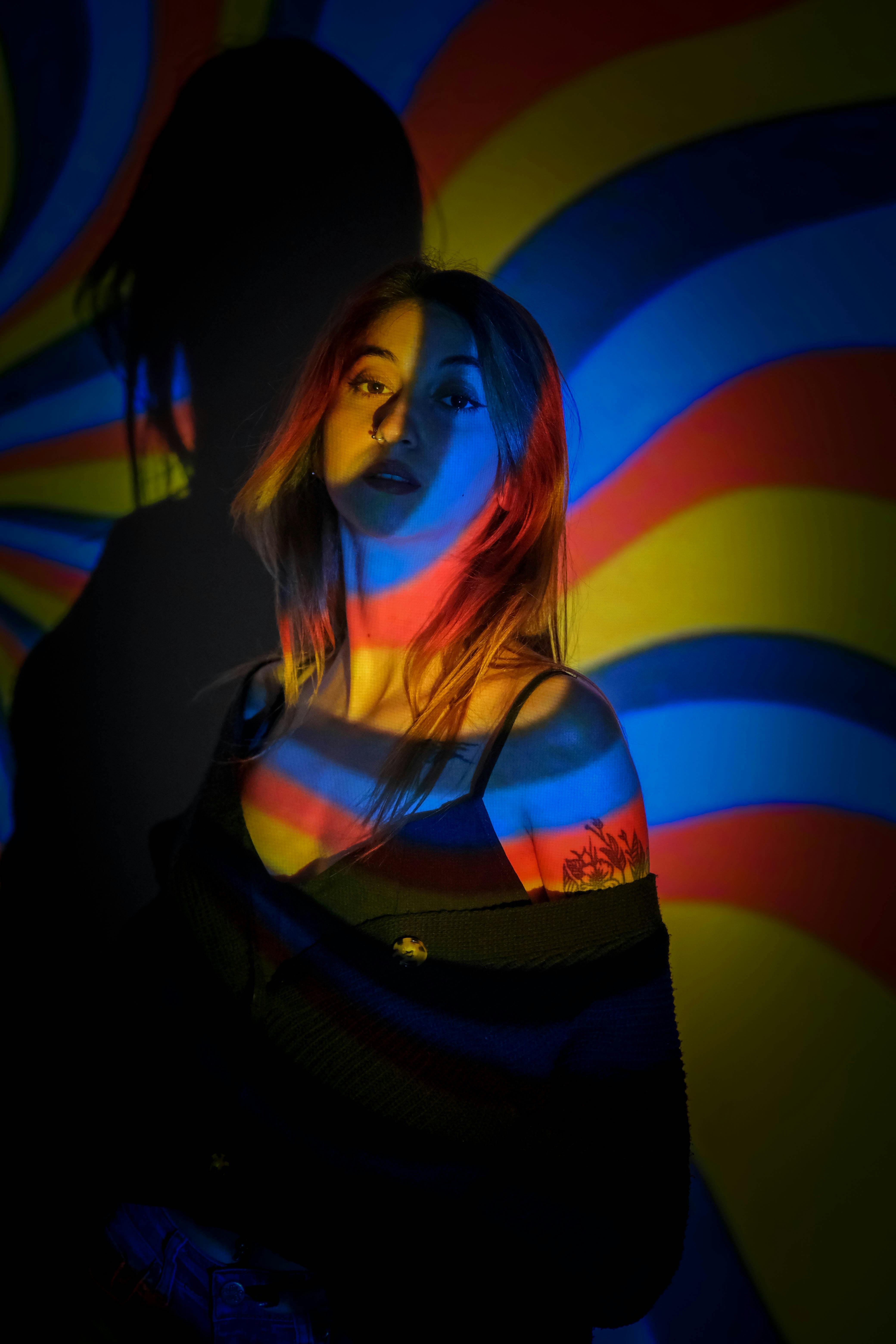 Girl in projection · Free Stock Photo