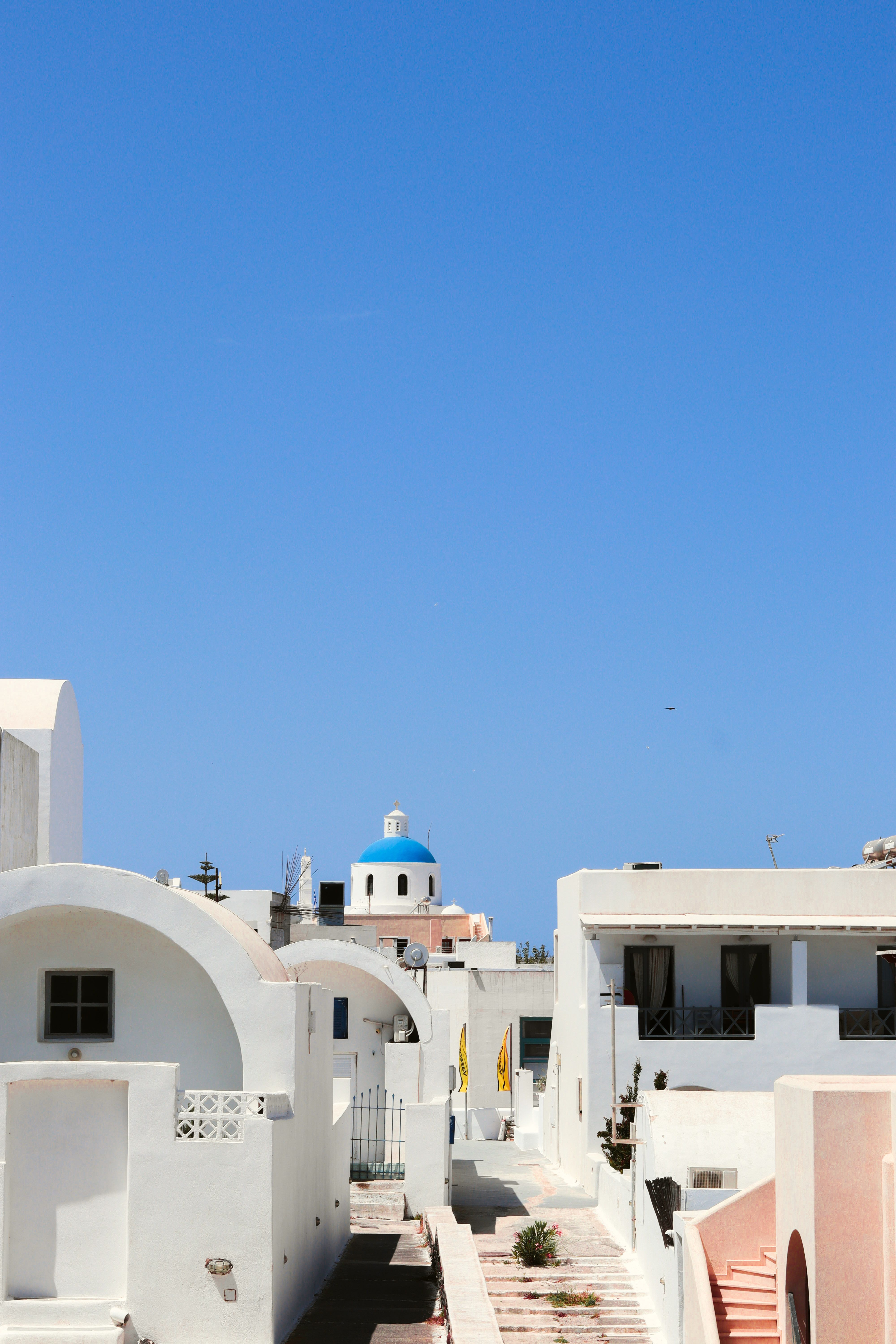 Blue Sky over White Houses in Santorini, Greece · Free Stock Photo