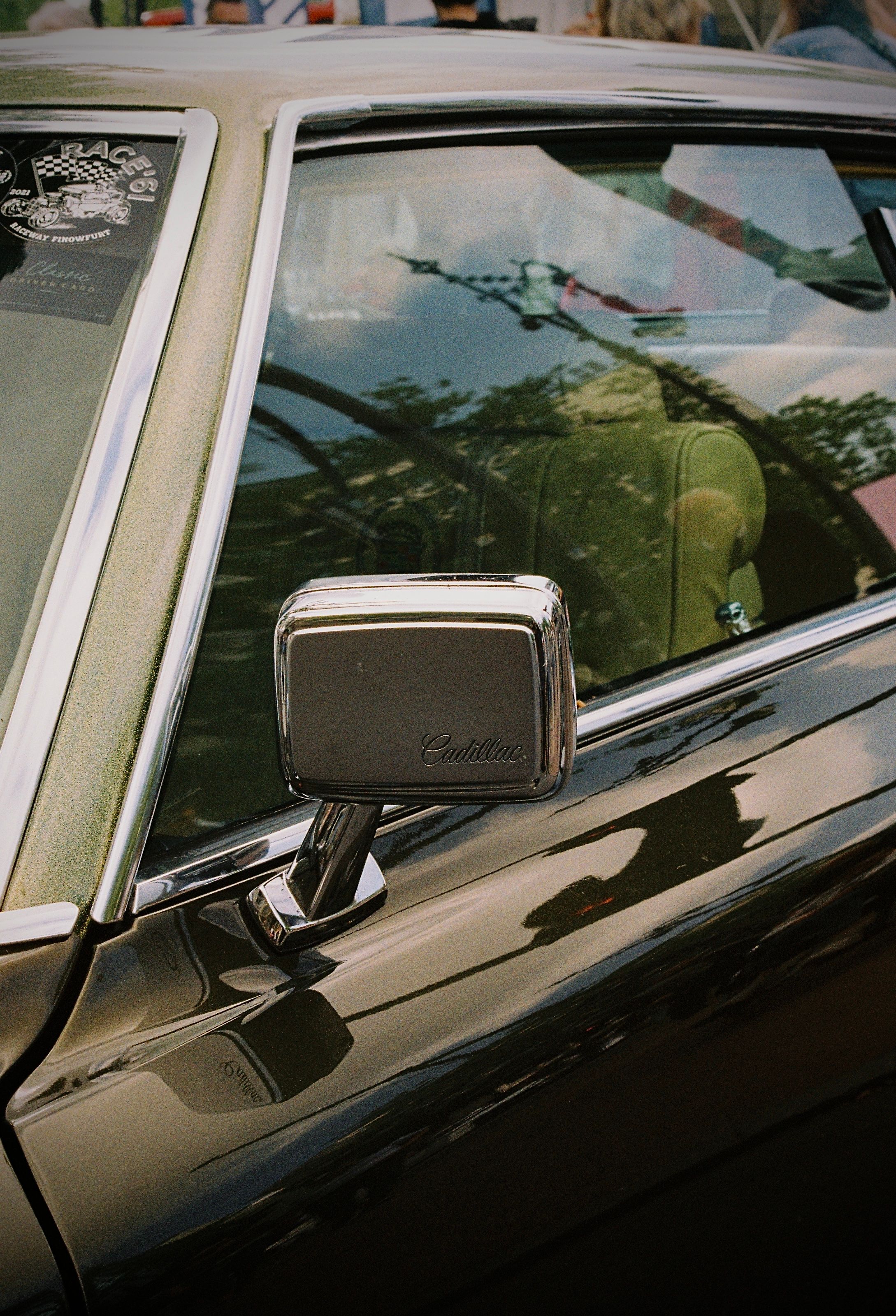 Side Mirror of Black Retro Cadillac · Free Stock Photo