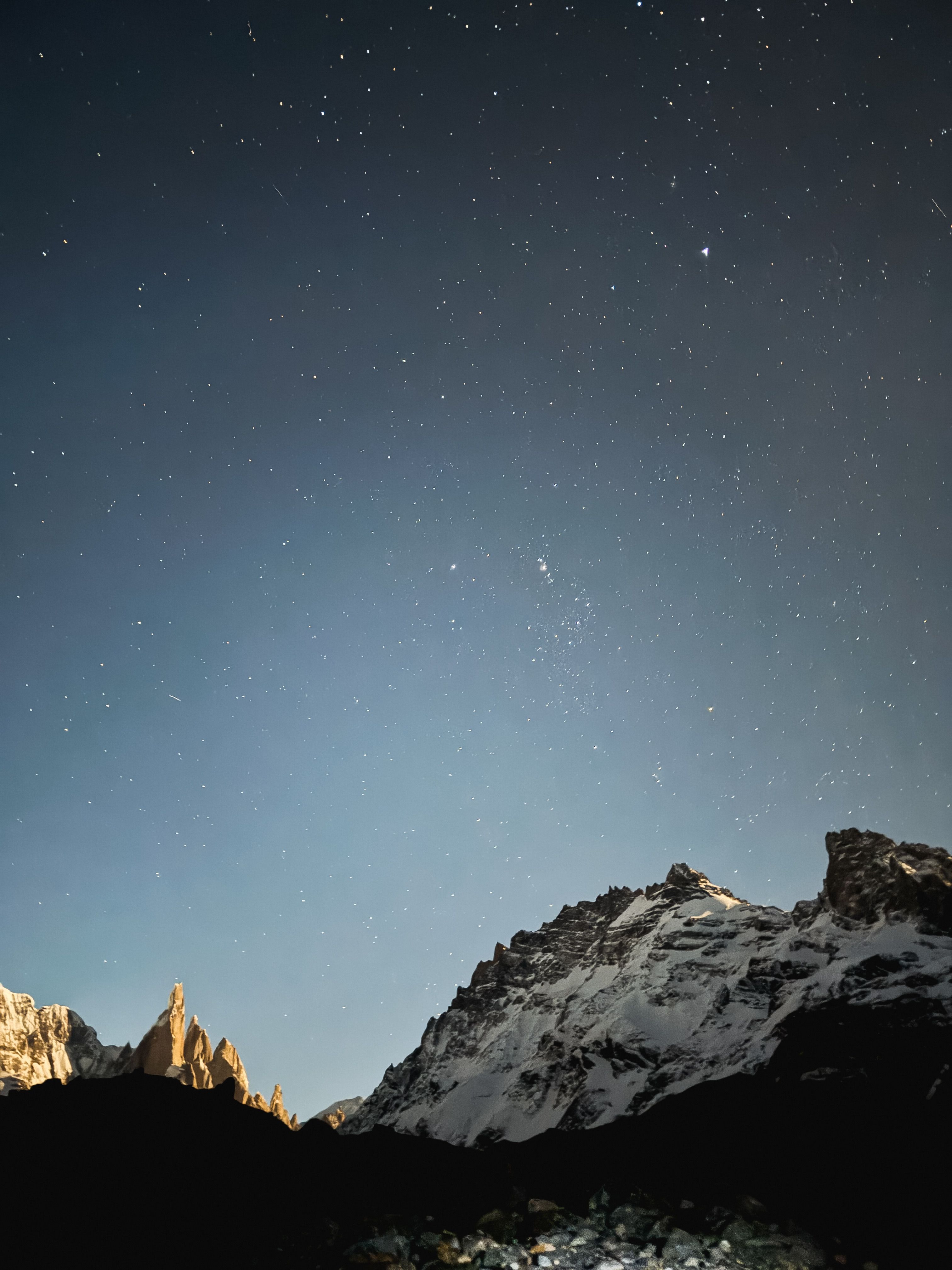 Stars in the Sky Above Snow Covered Mountains · Free Stock Photo