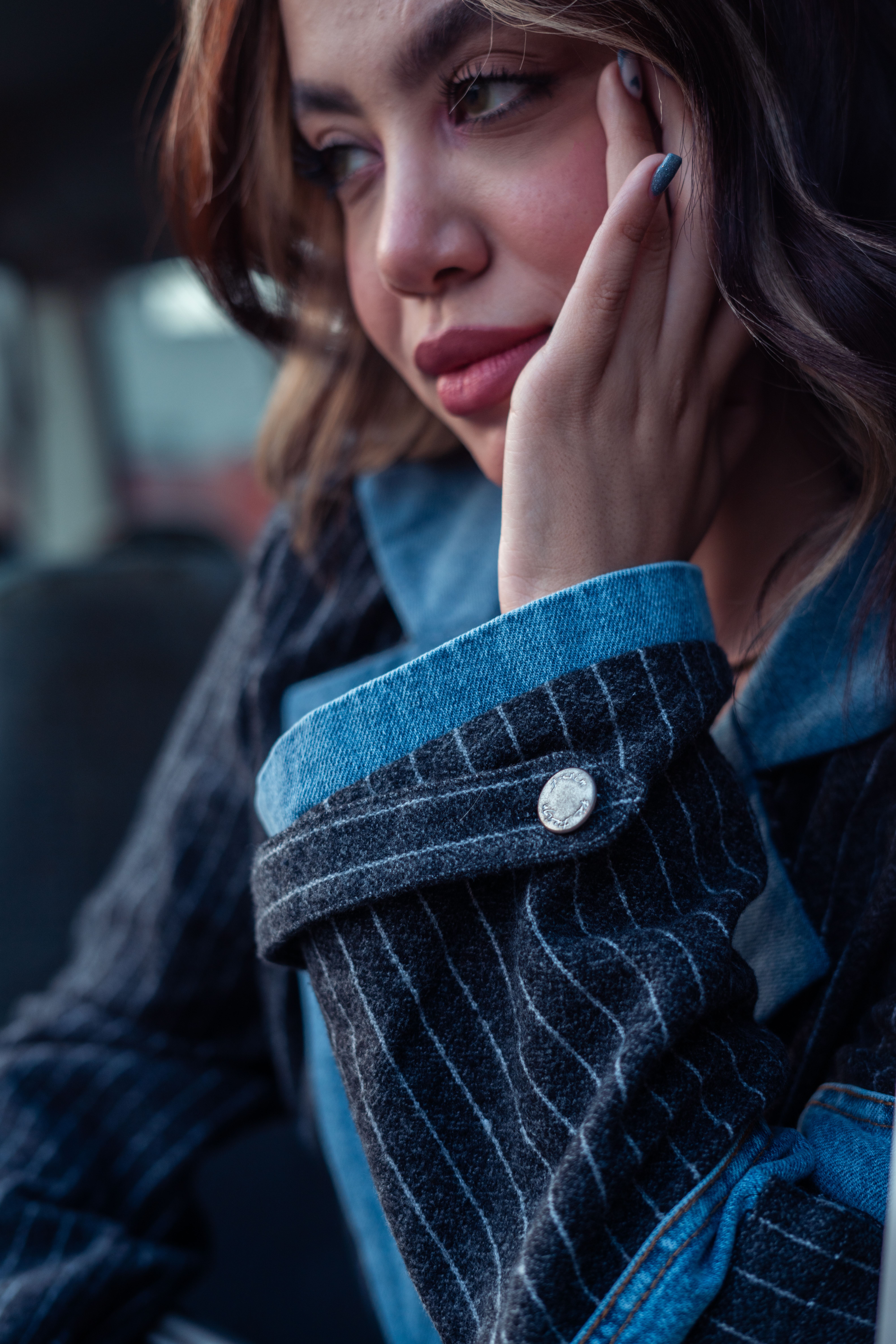 Woman with Hand on Cheek · Free Stock Photo