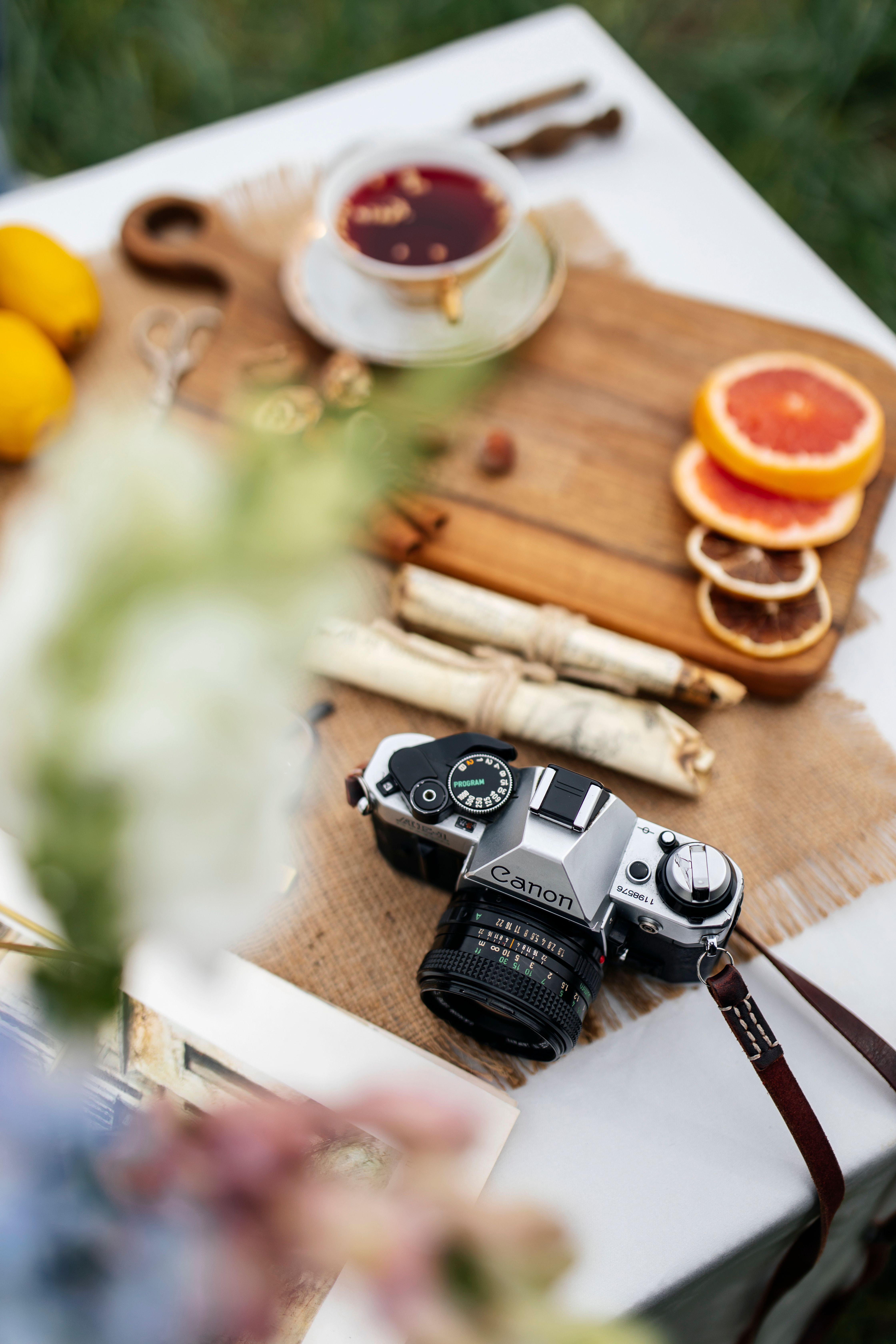 Camera on Picnic Table · Free Stock Photo