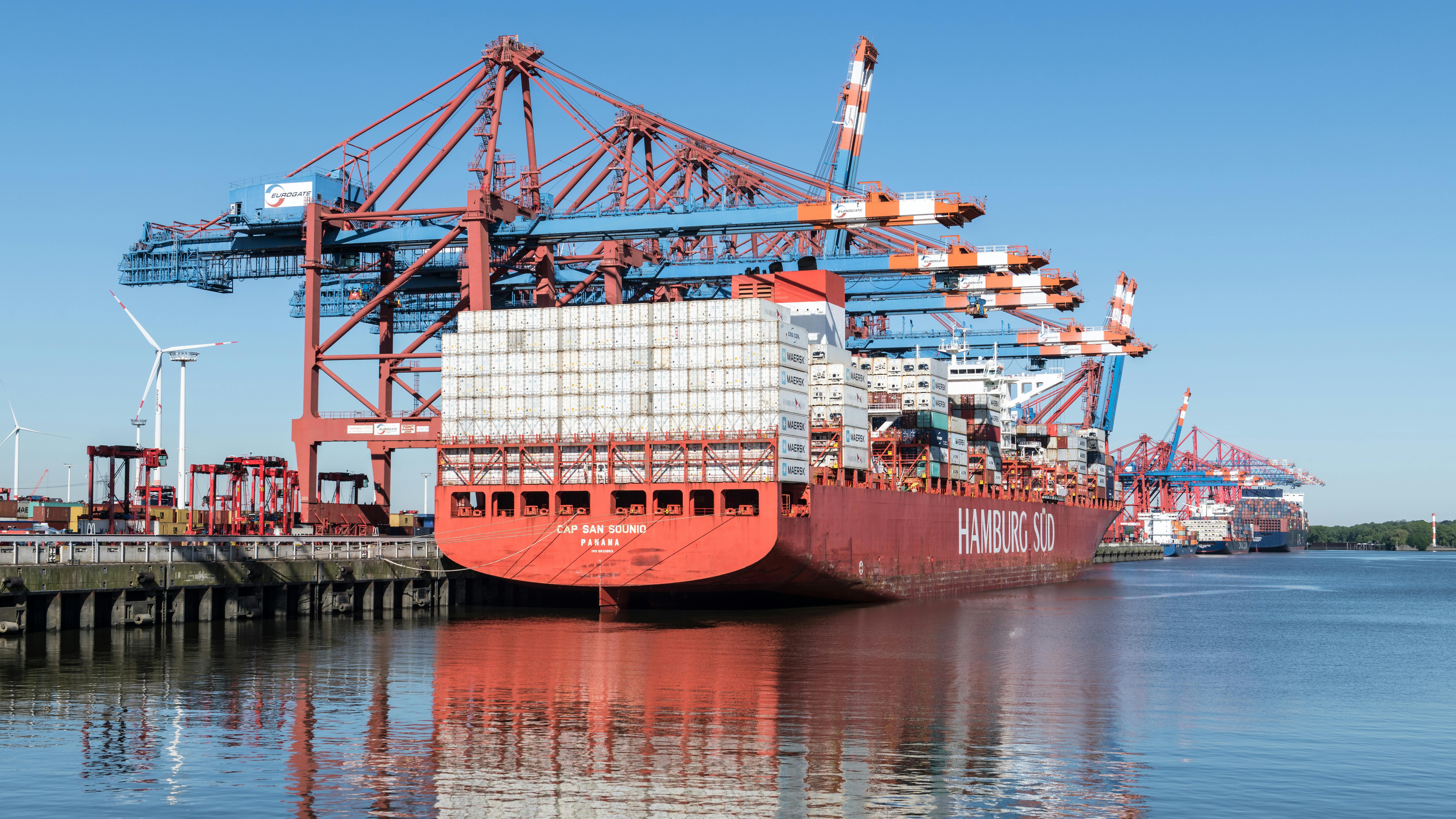 Container Ship in Harbor · Free Stock Photo