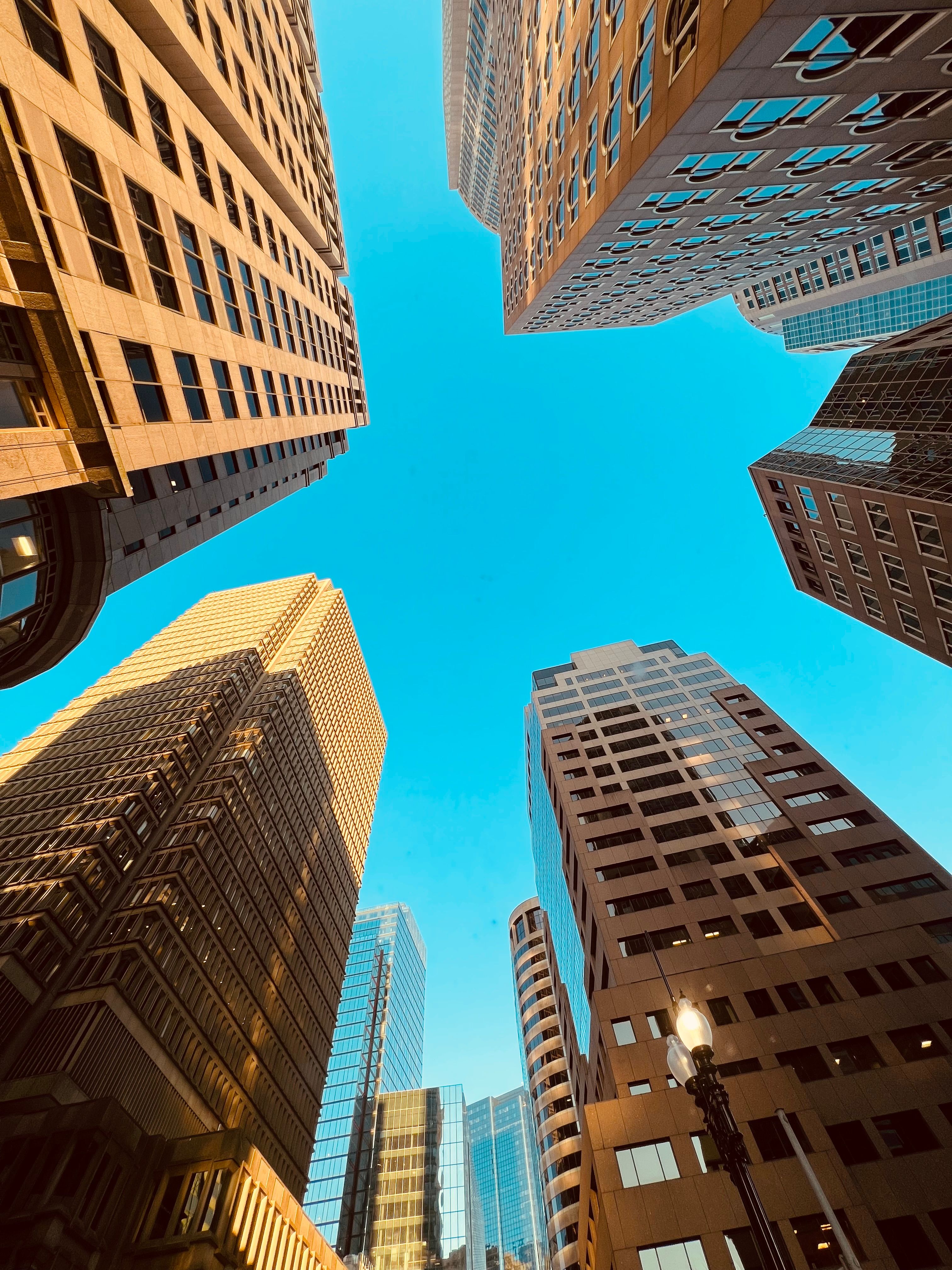 A view of tall buildings in a city · Free Stock Photo