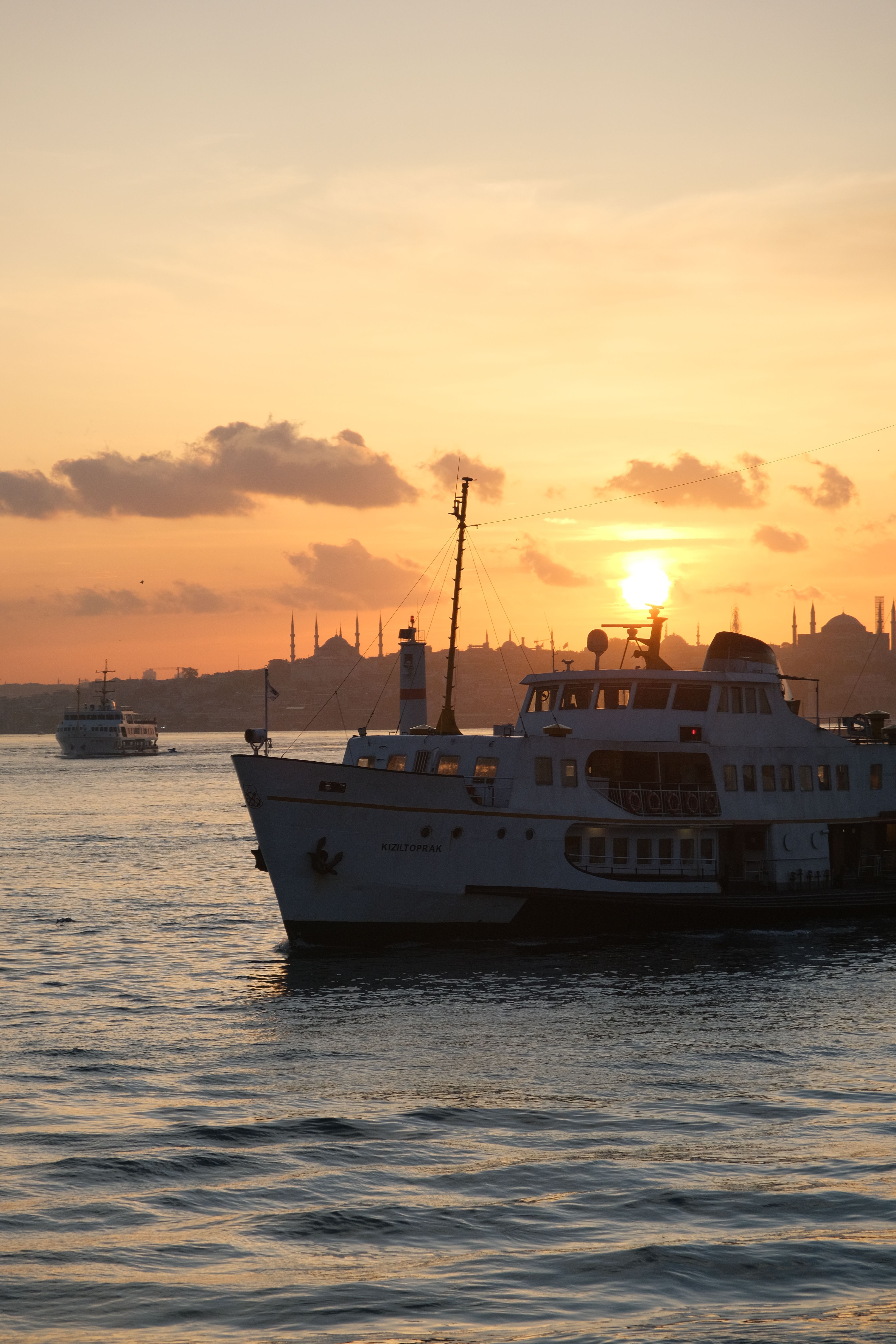 Ferries Off the Shores of Istanbul at Sunset · Free Stock Photo