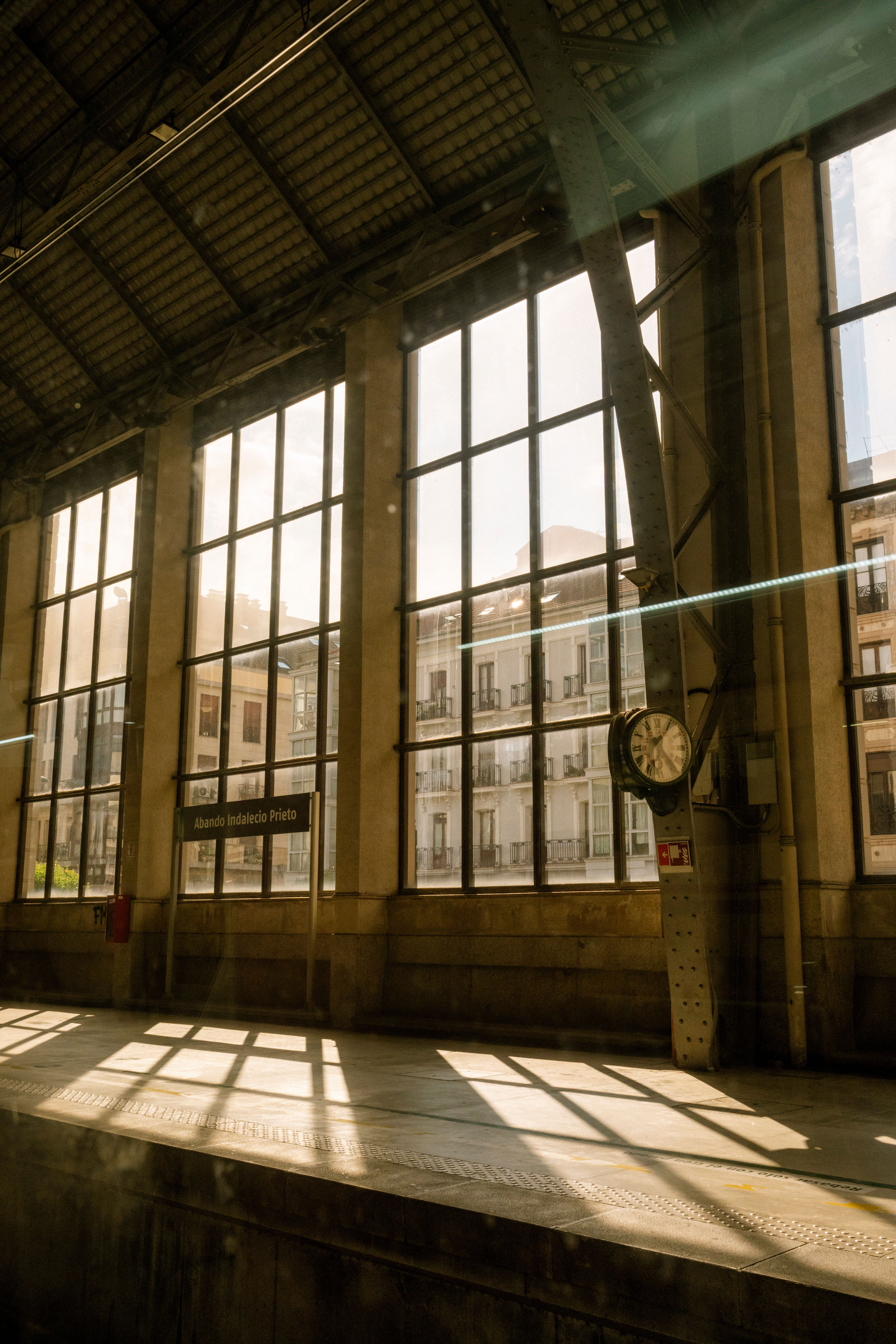 The Sun Shining through the Windows onto the Train Station Platform ...