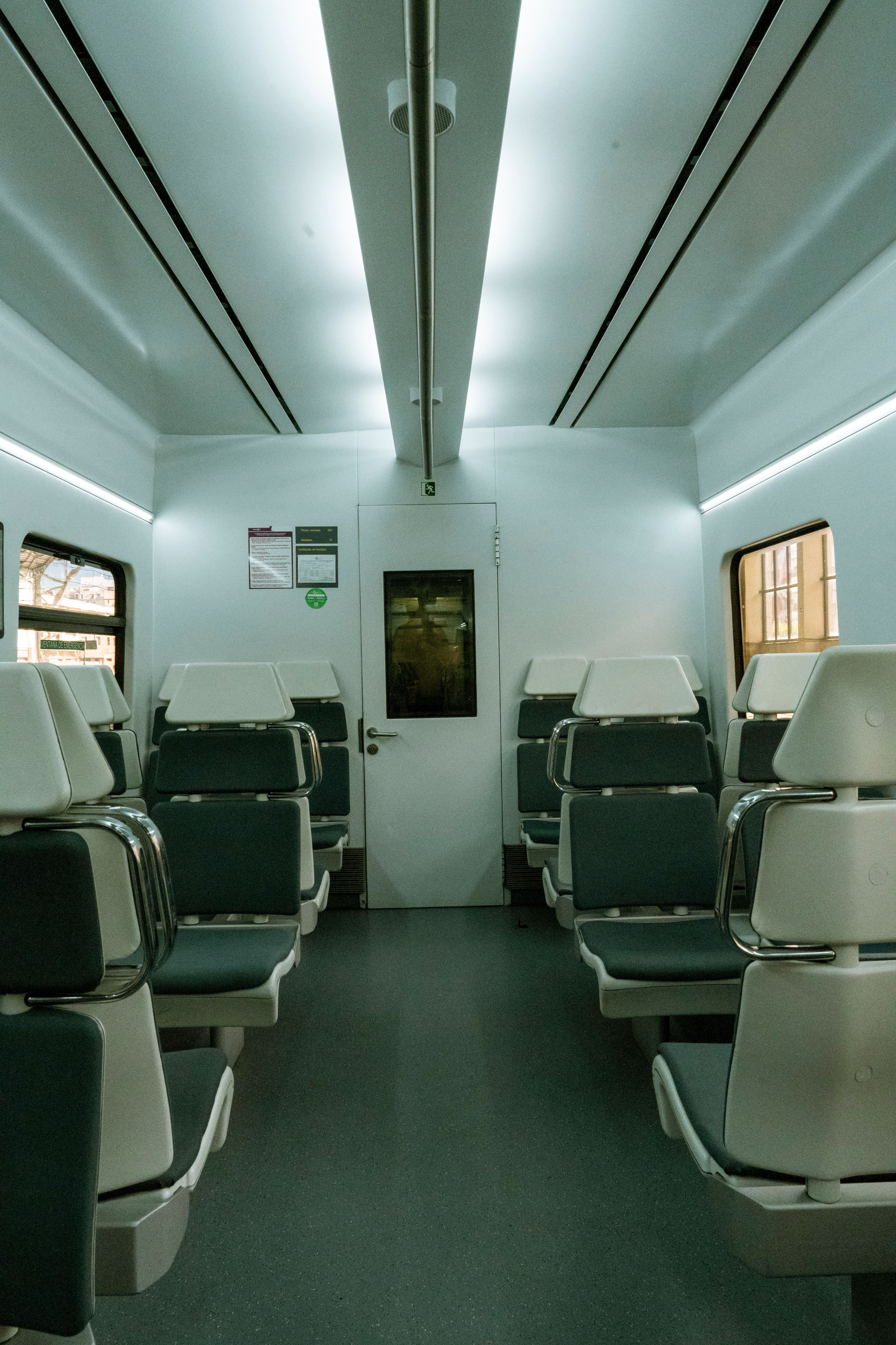 Interior of an Empty, Modern Passenger Train · Free Stock Photo