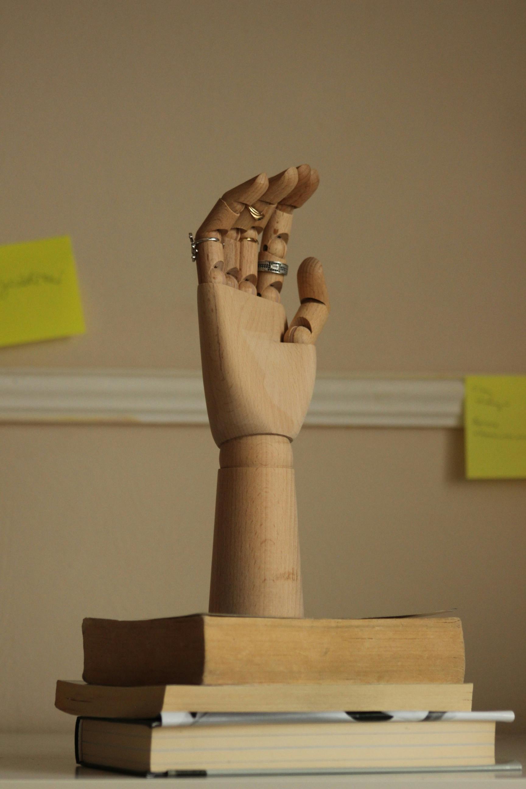 Wooden Mannequin Hand with Rings · Free Stock Photo