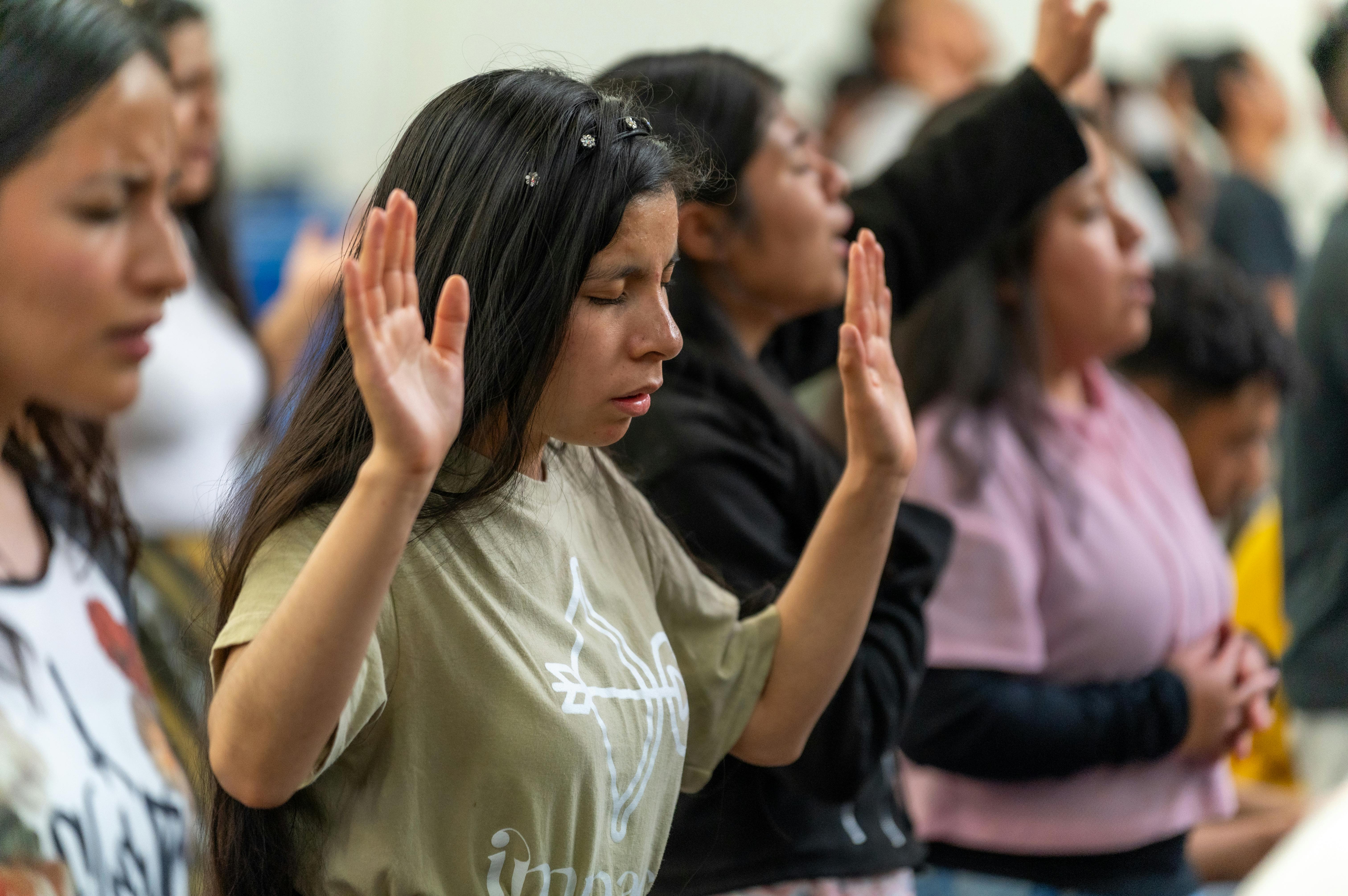 Congregation Praying at a Church · Free Stock Photo