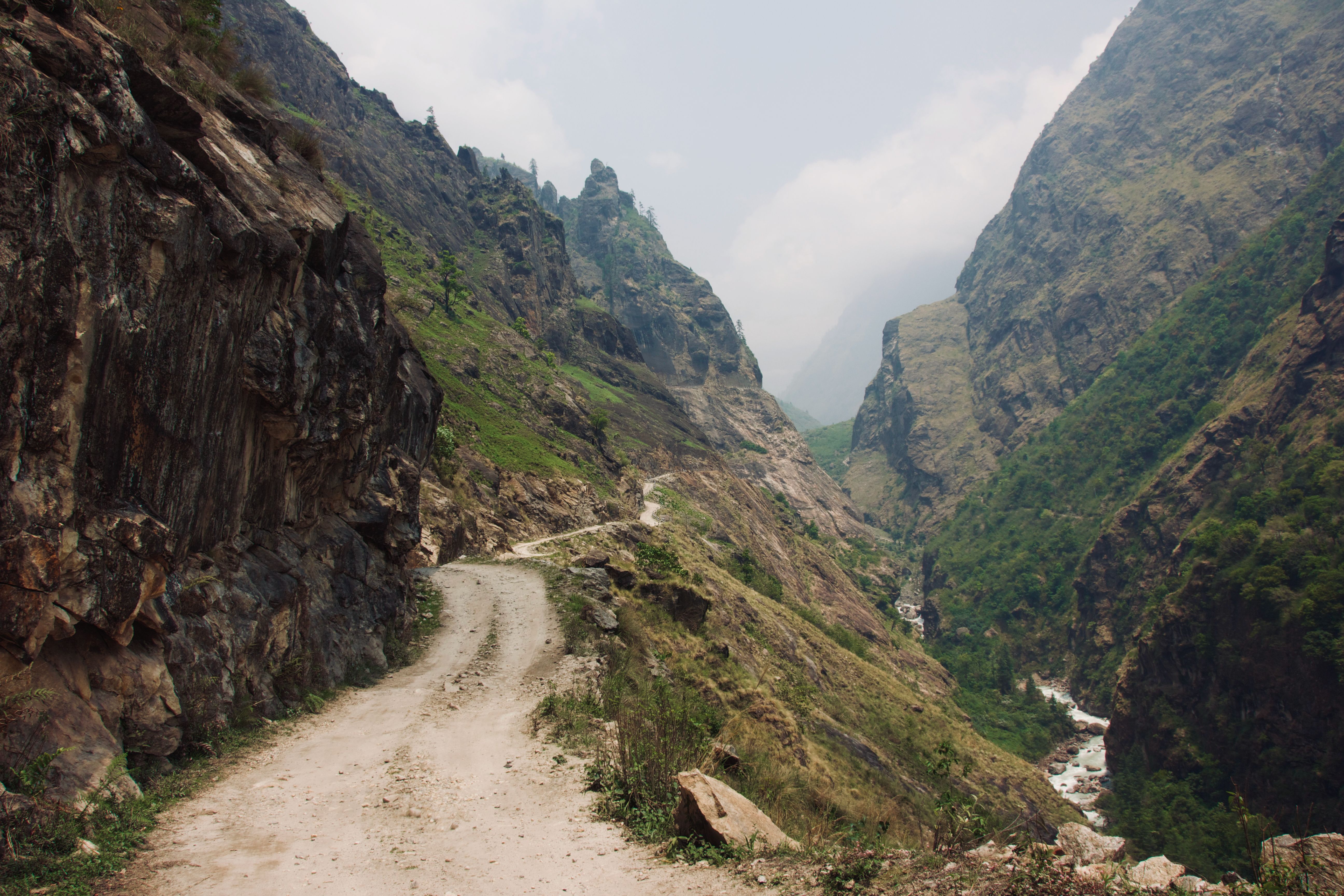 A scenic mountain road in Nepal · Free Stock Photo