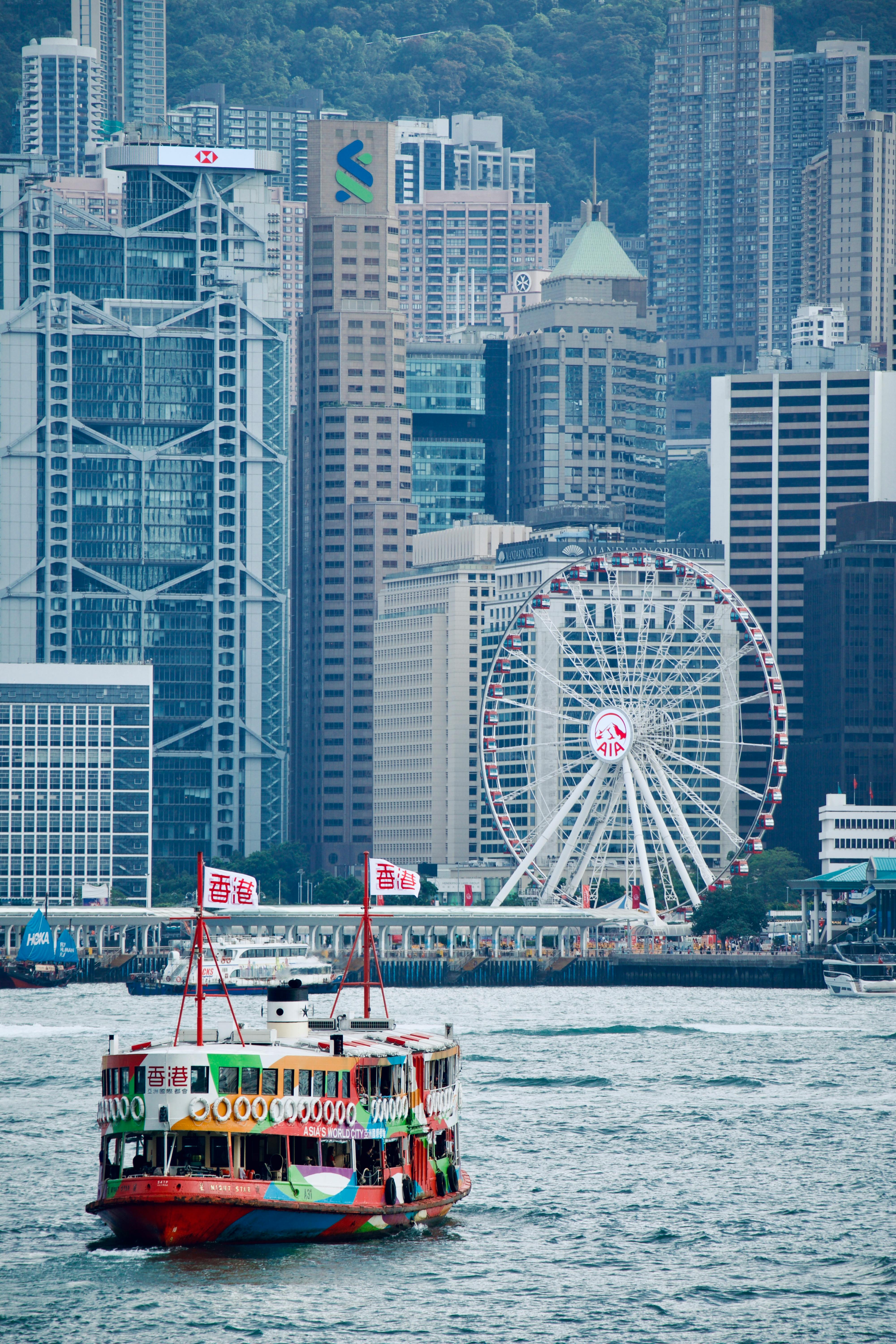 Waterfront of Hong Kong from Victoria Harbour at Night · Free Stock Photo
