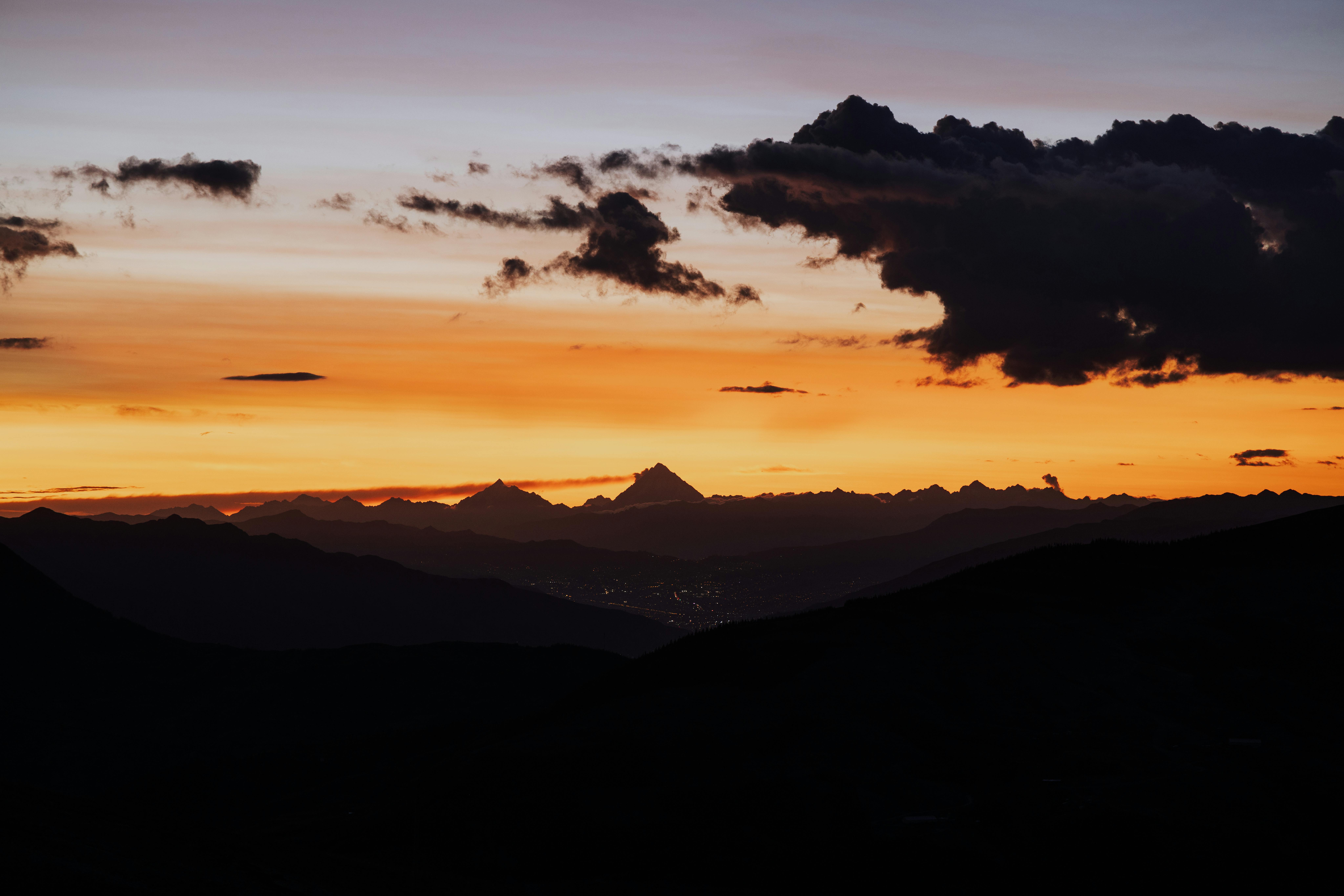 Countryside in Shadow at Sunset · Free Stock Photo