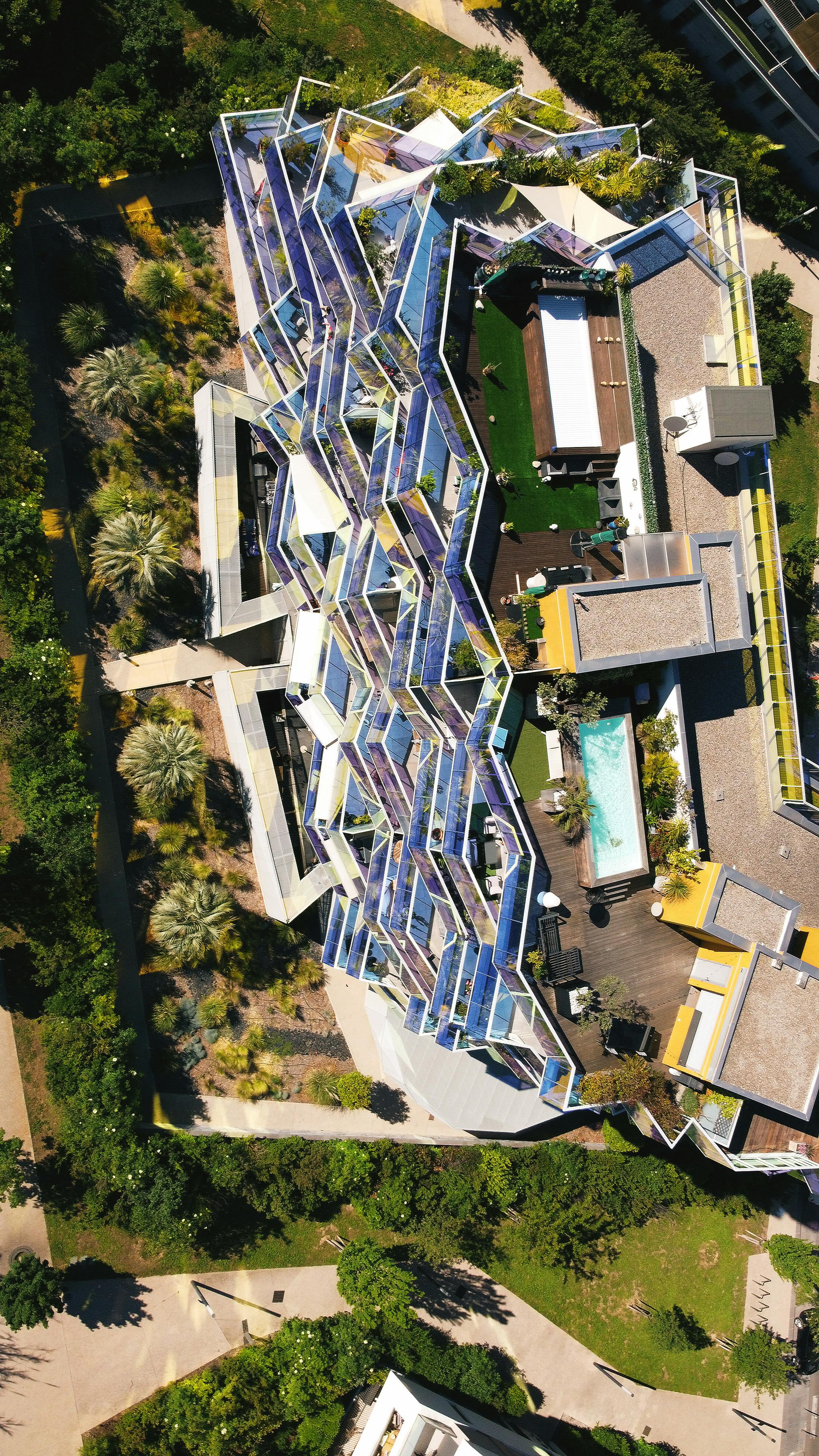 Aerial View of a Luxurious Rooftop Patio · Free Stock Photo