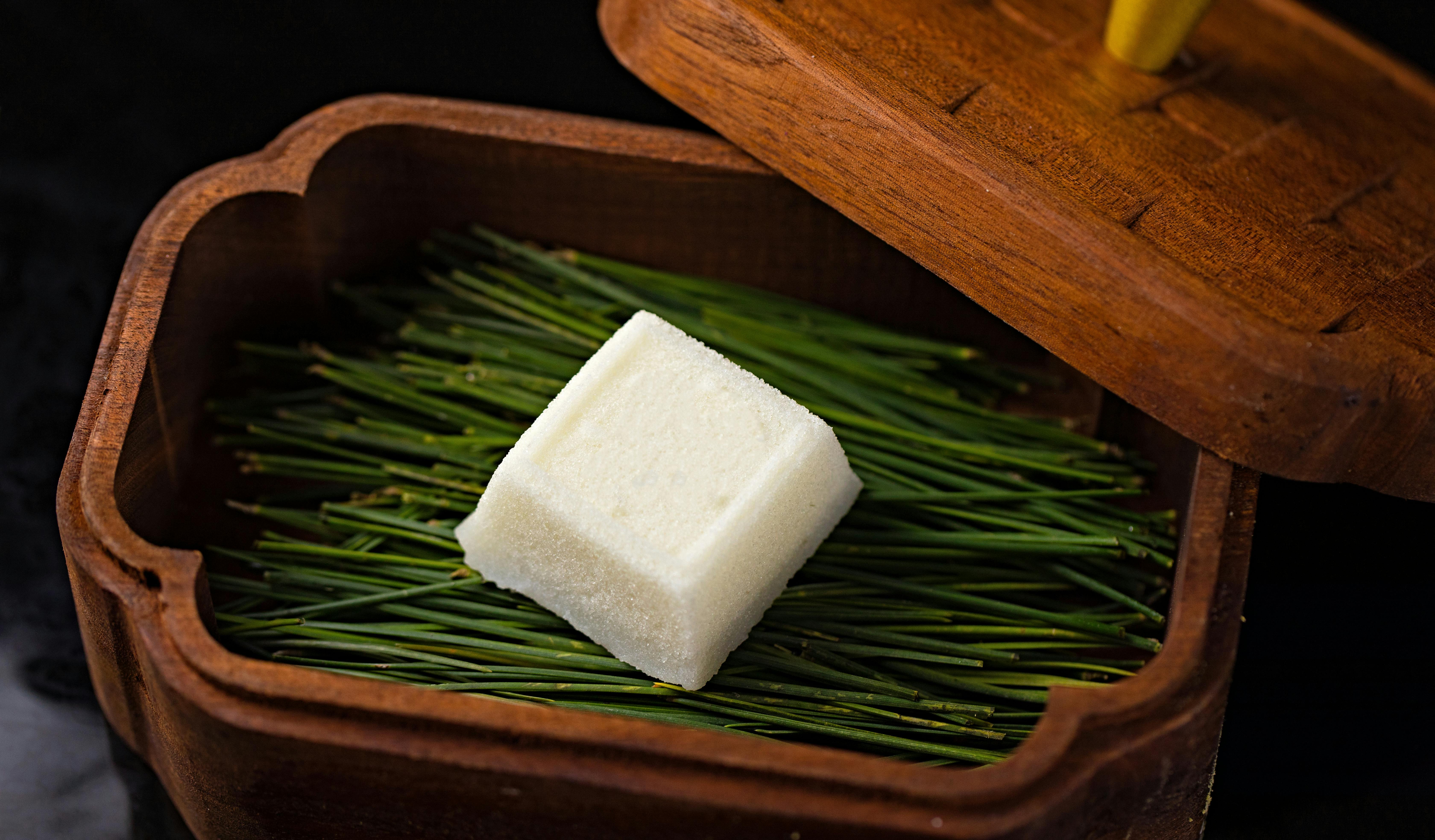 Soap on Chives in Wooden Box · Free Stock Photo