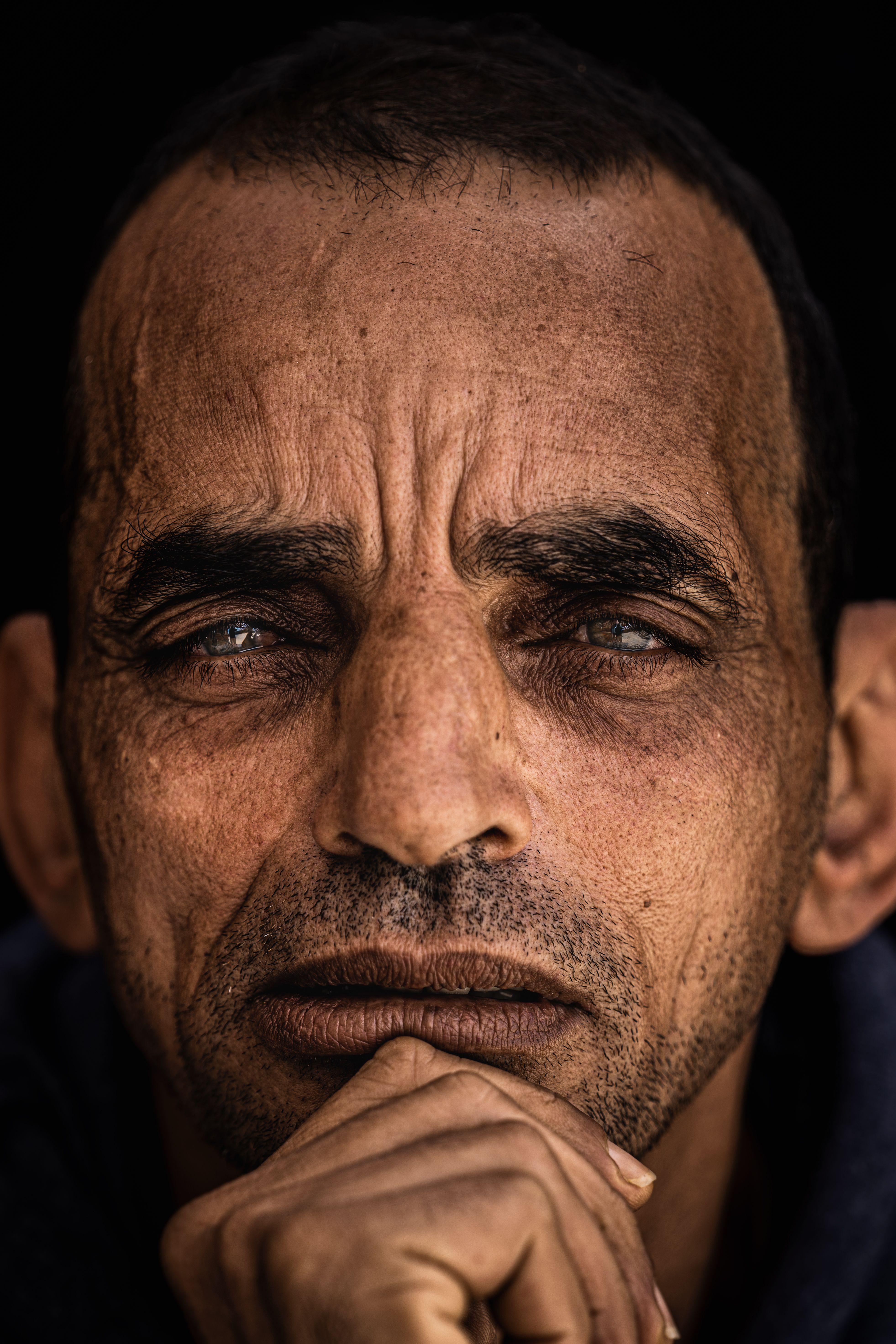 Portrait of Serious Mans Face · Free Stock Photo