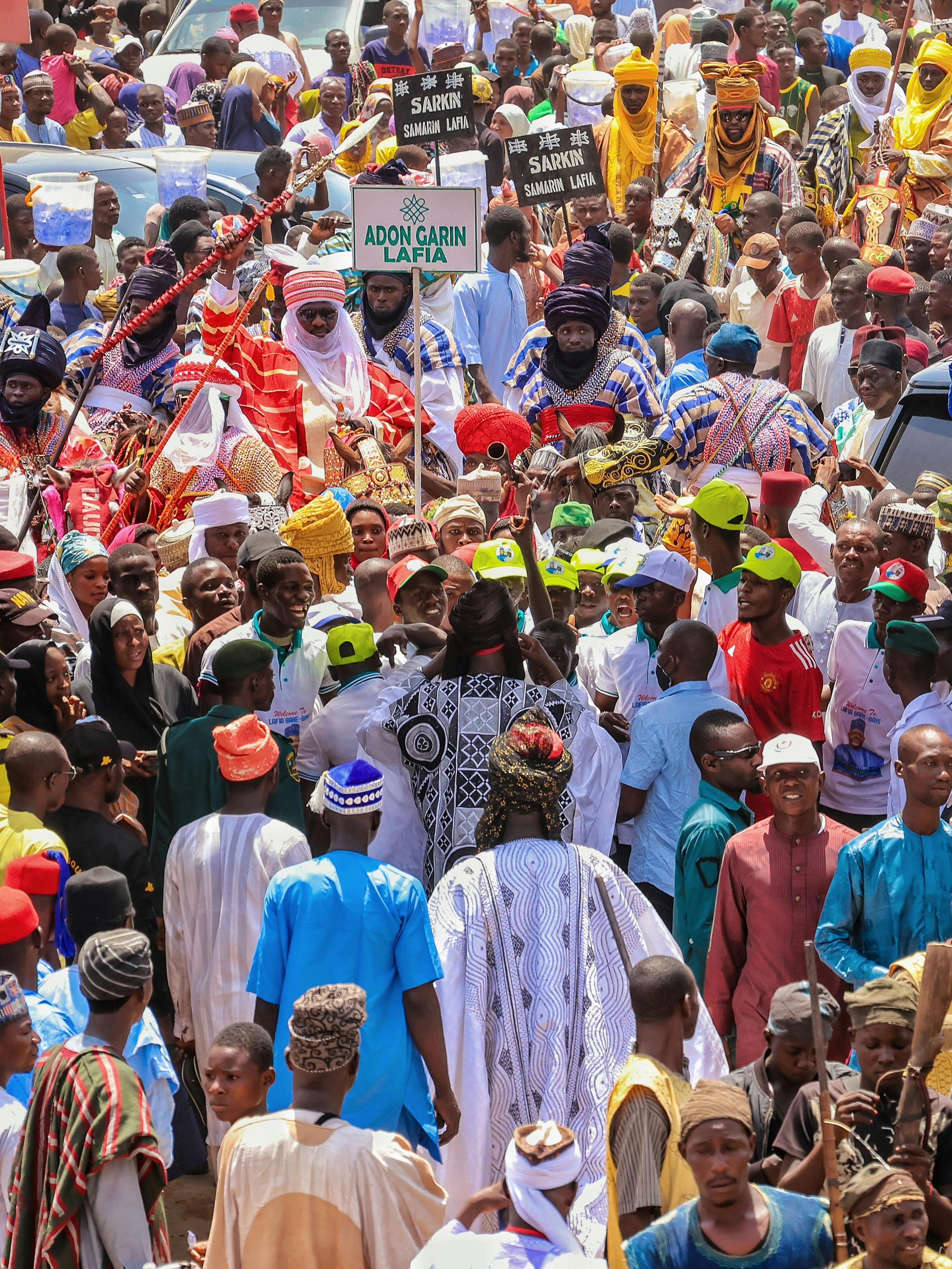 Crowds of African Men in Traditional Clothing during a Traditional ...