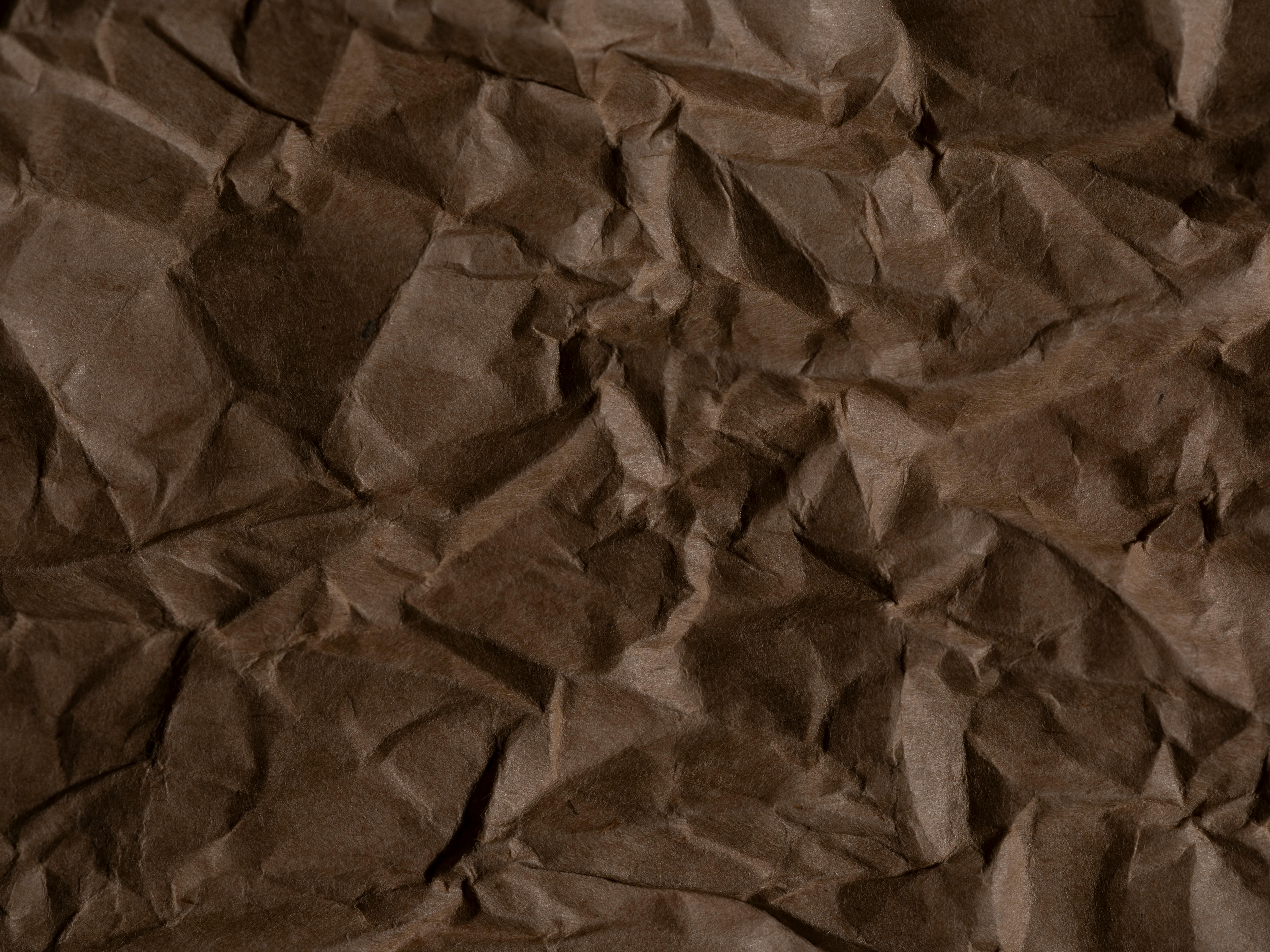 Surface of Brown Crumpled Paper · Free Stock Photo