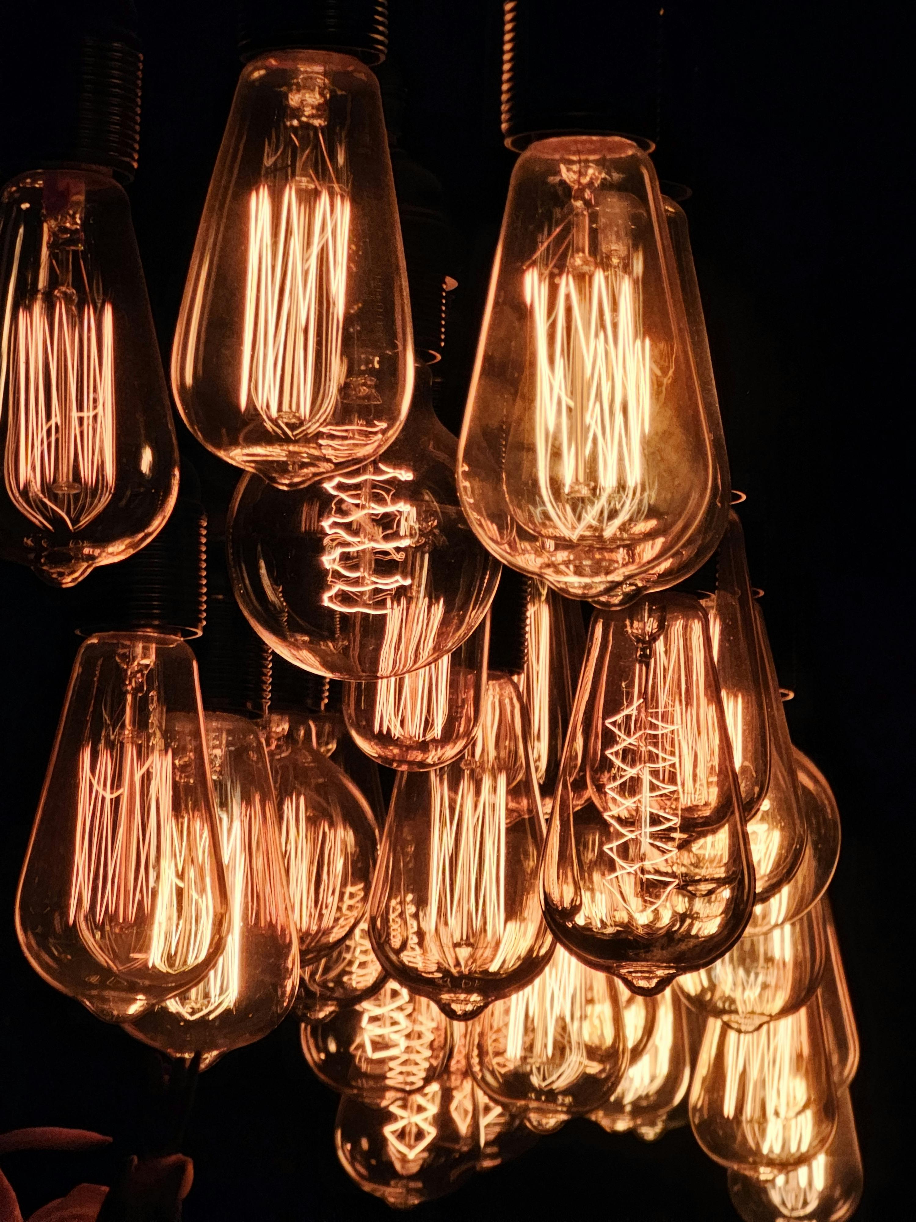Glowing Modern Light Bulbs · Free Stock Photo