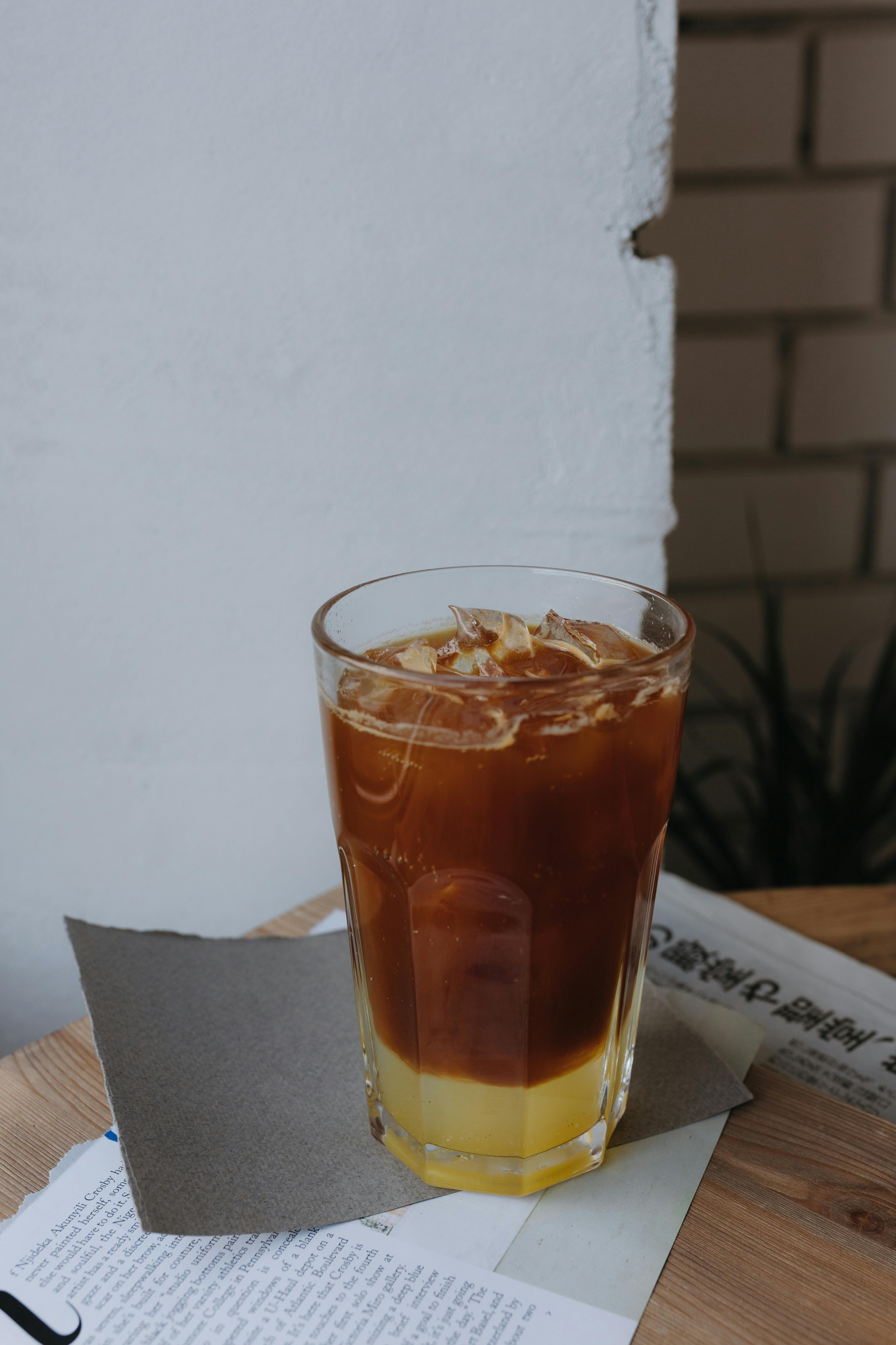 Glass of Brown Iced Drink · Free Stock Photo