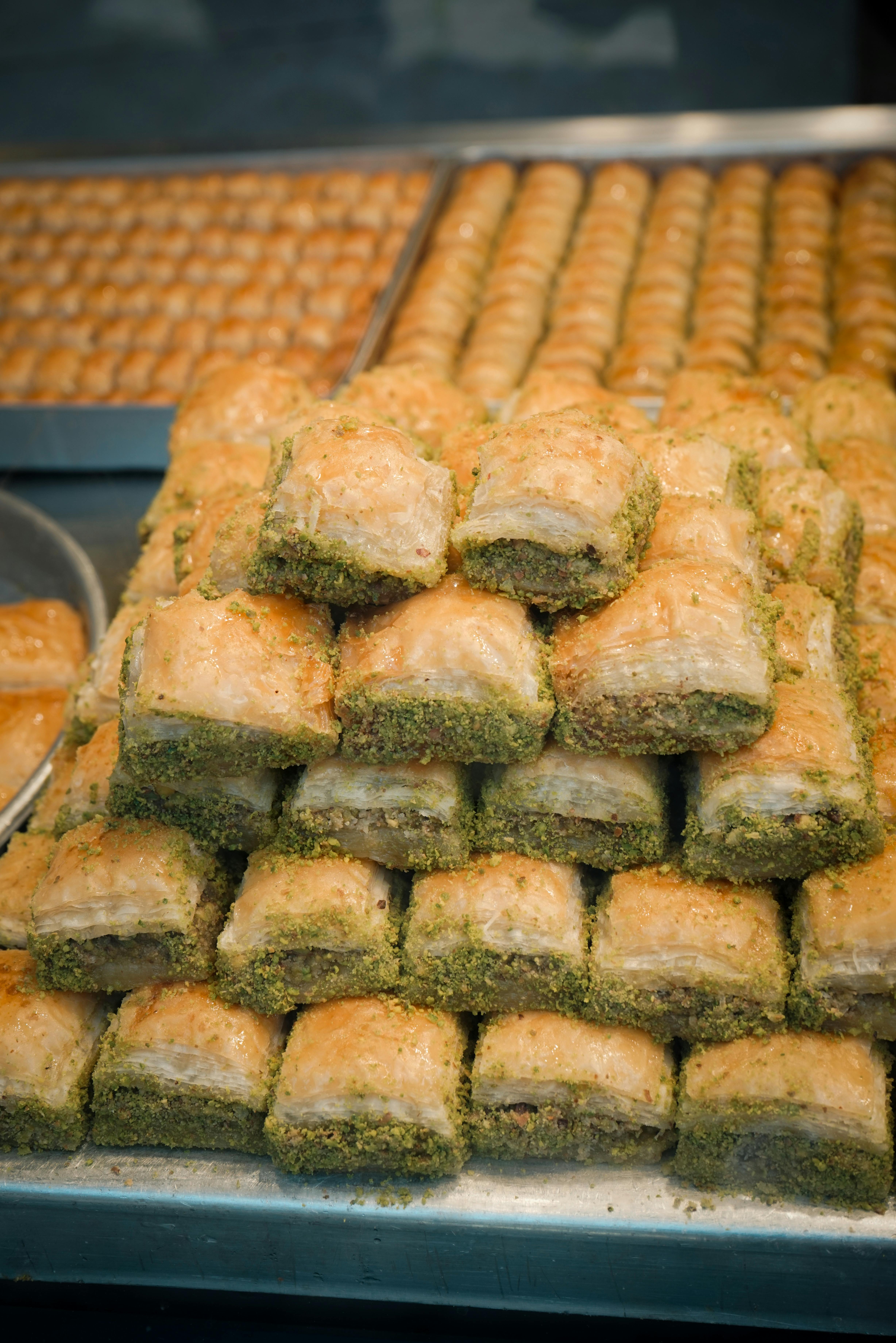 Traditional Baklava Pastry in the Showcase of a Confectionery Shop ...