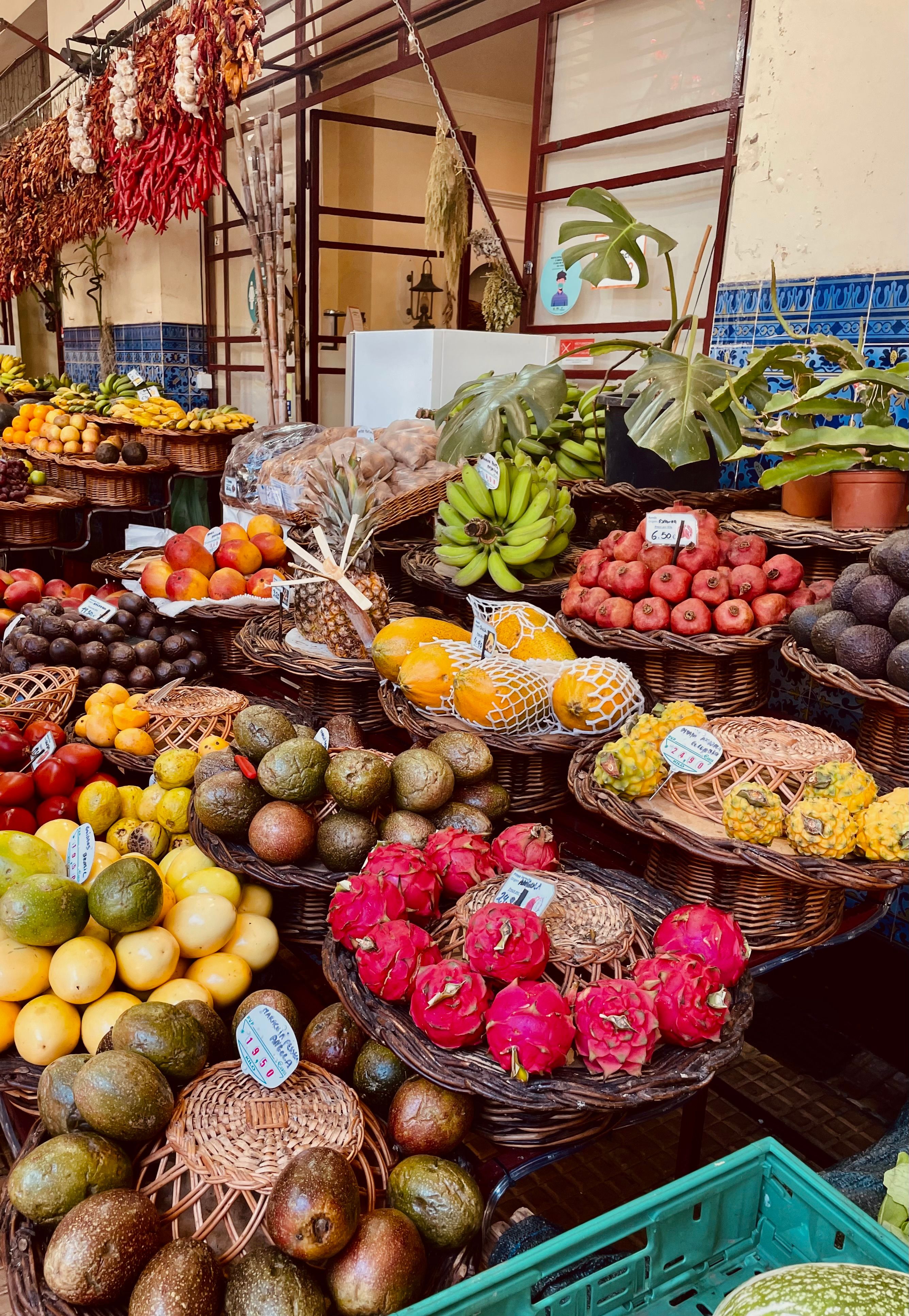 Tropical Fruits on Stall at Market · Free Stock Photo
