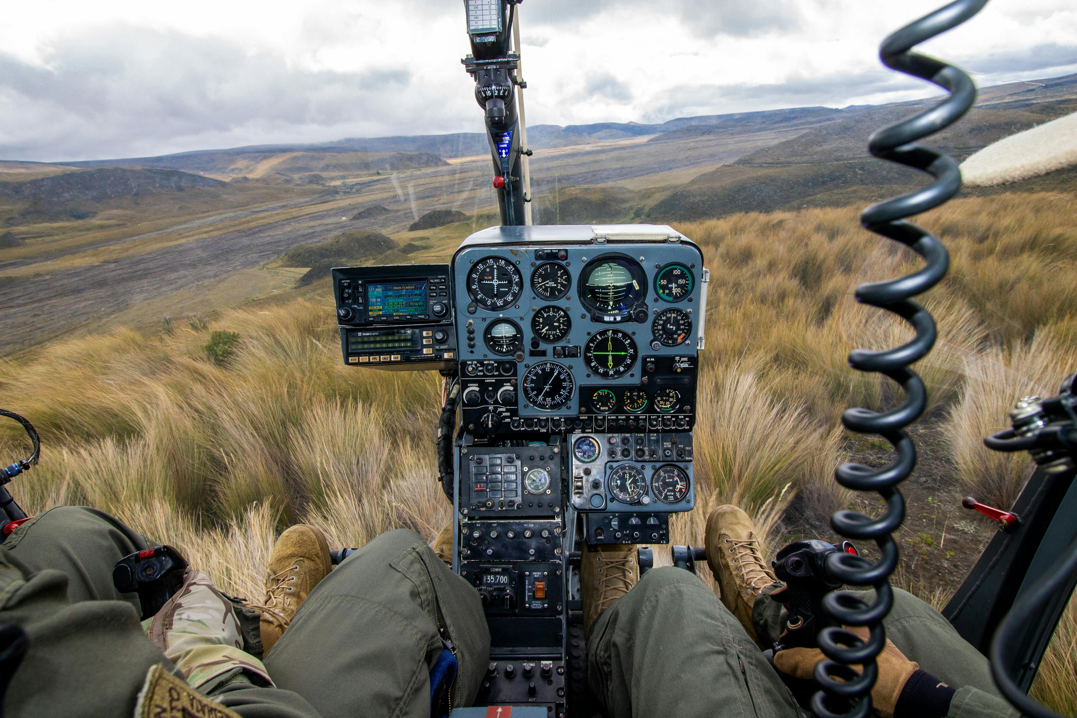 Gauges and Controls in Helicopter Cockpit · Free Stock Photo