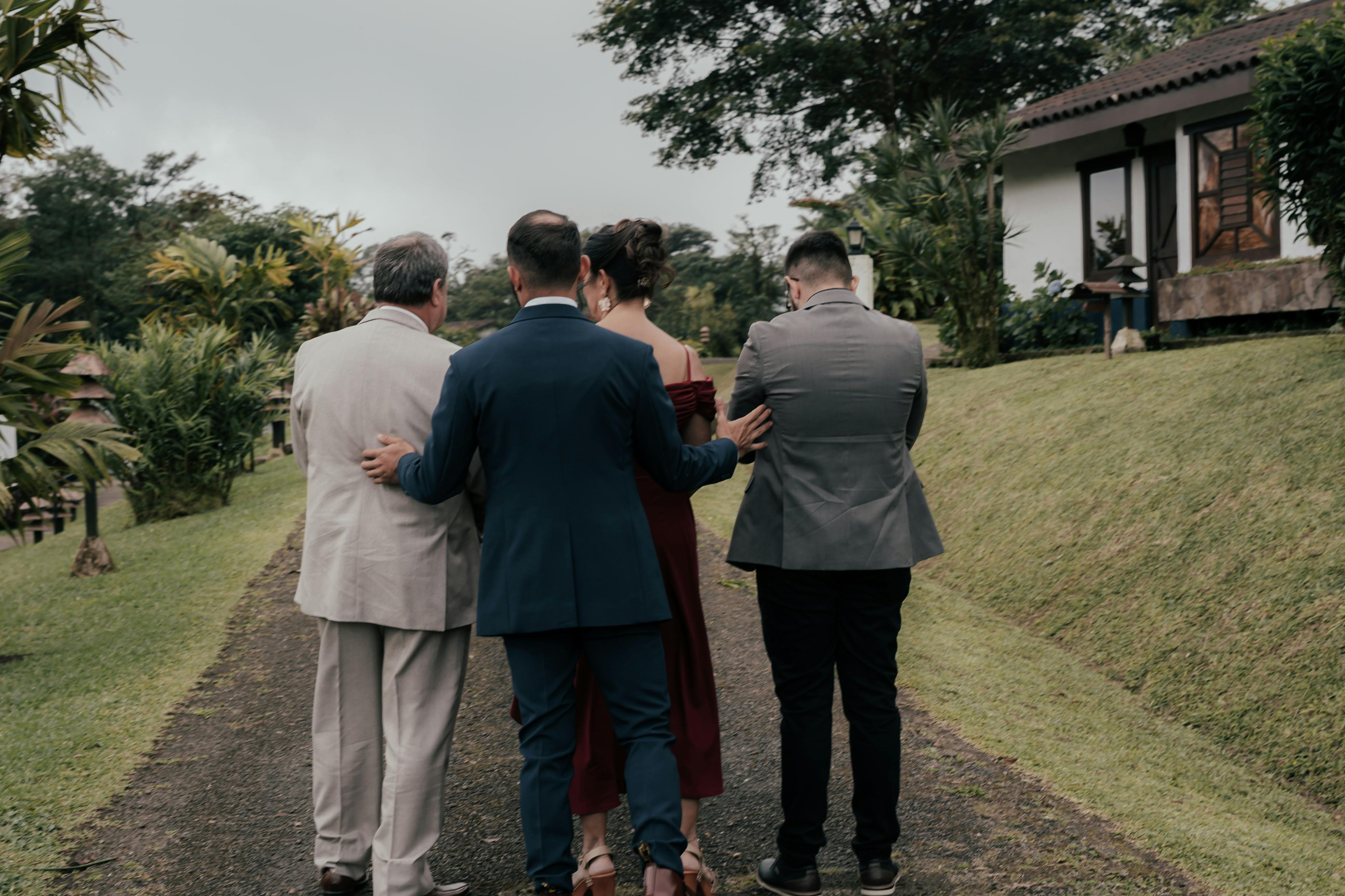 Back View of Groom and Family · Free Stock Photo