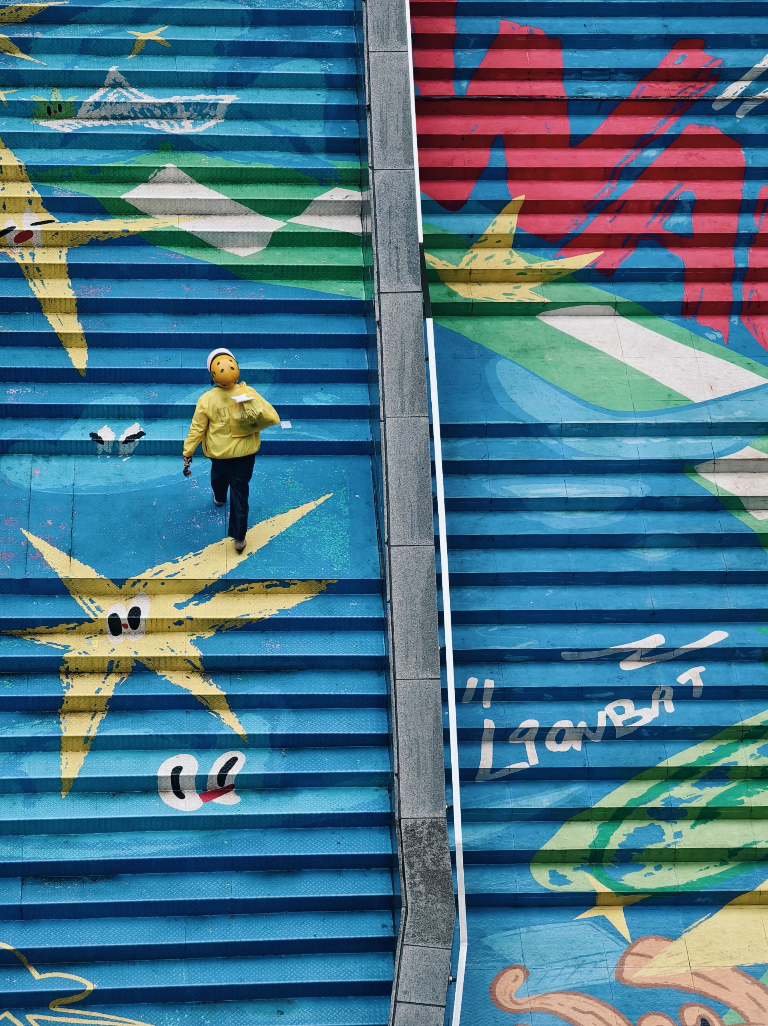 Person Walking Painted Steps · Free Stock Photo
