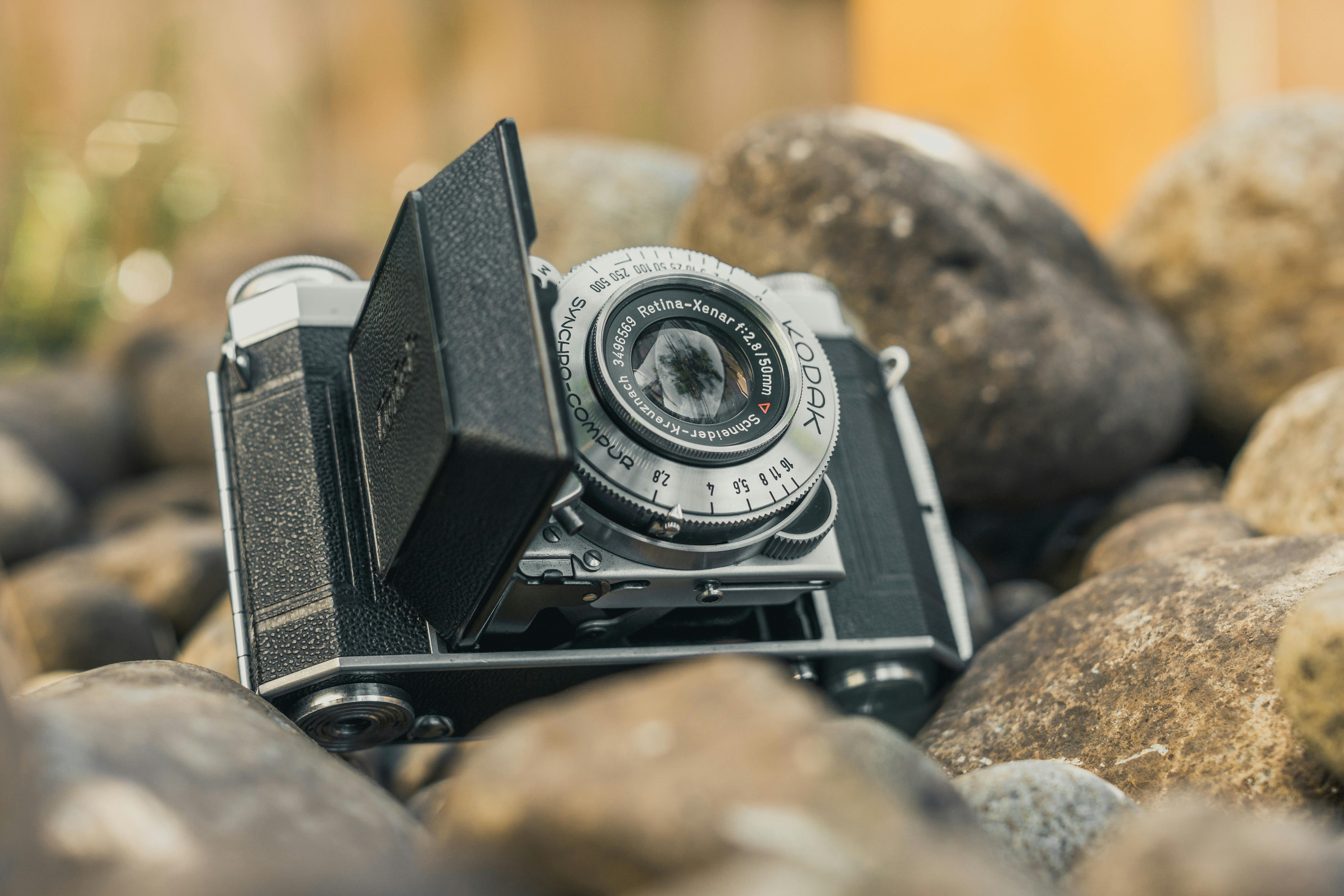 Old camera on the grass · Free Stock Photo
