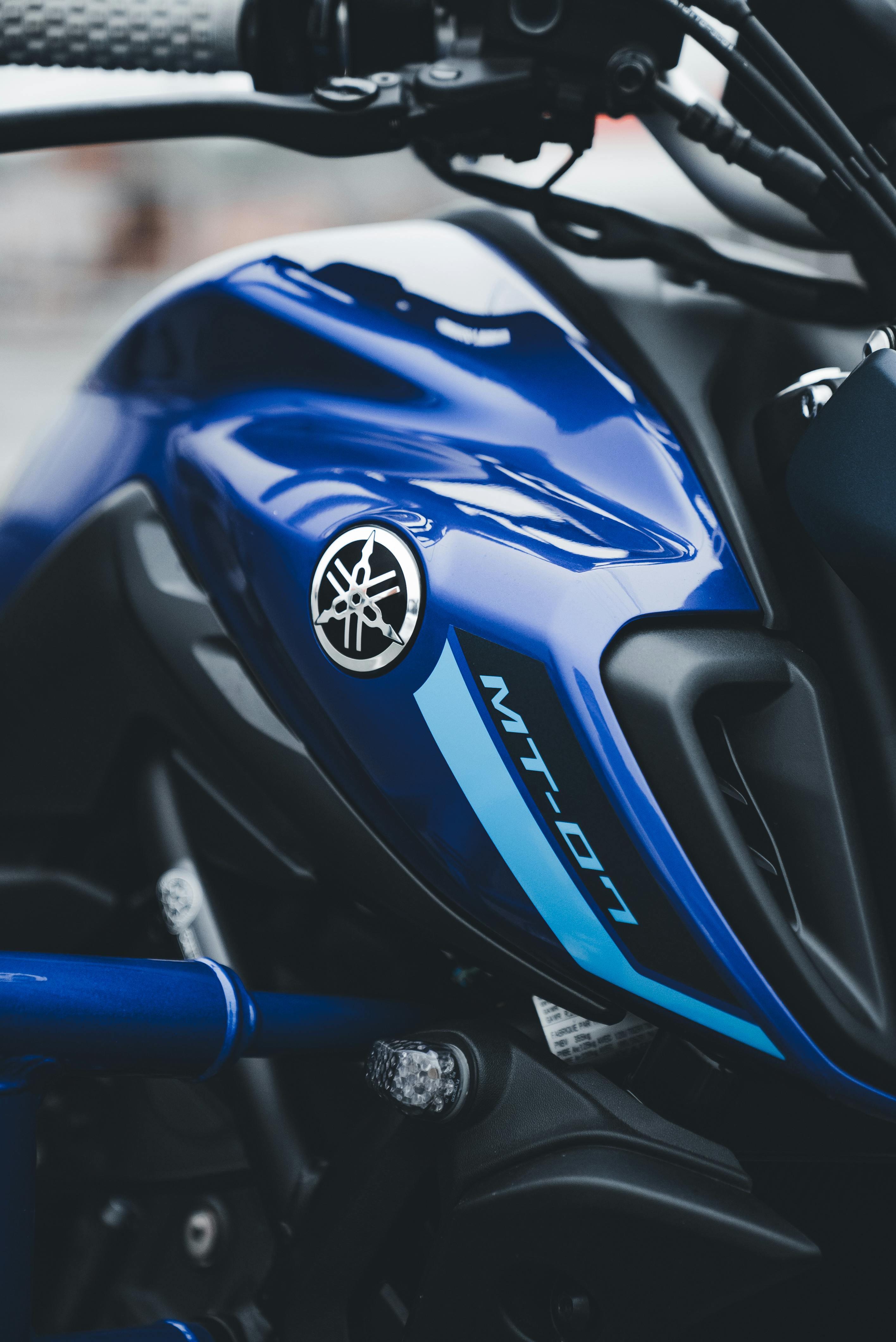 Close up of Blue Yamaha MT-07 Motorcycle · Free Stock Photo