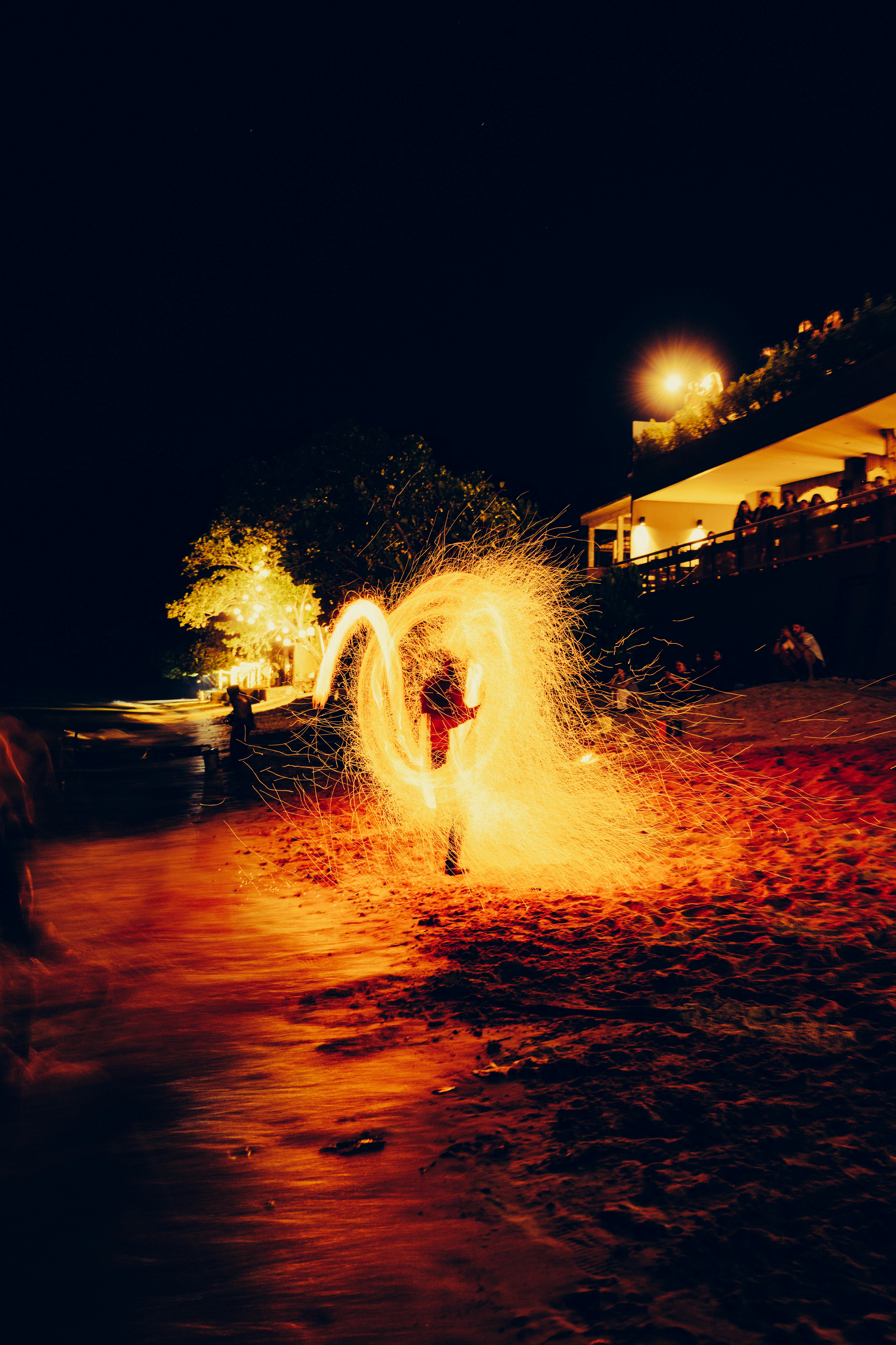 Fire Dance at Night · Free Stock Photo