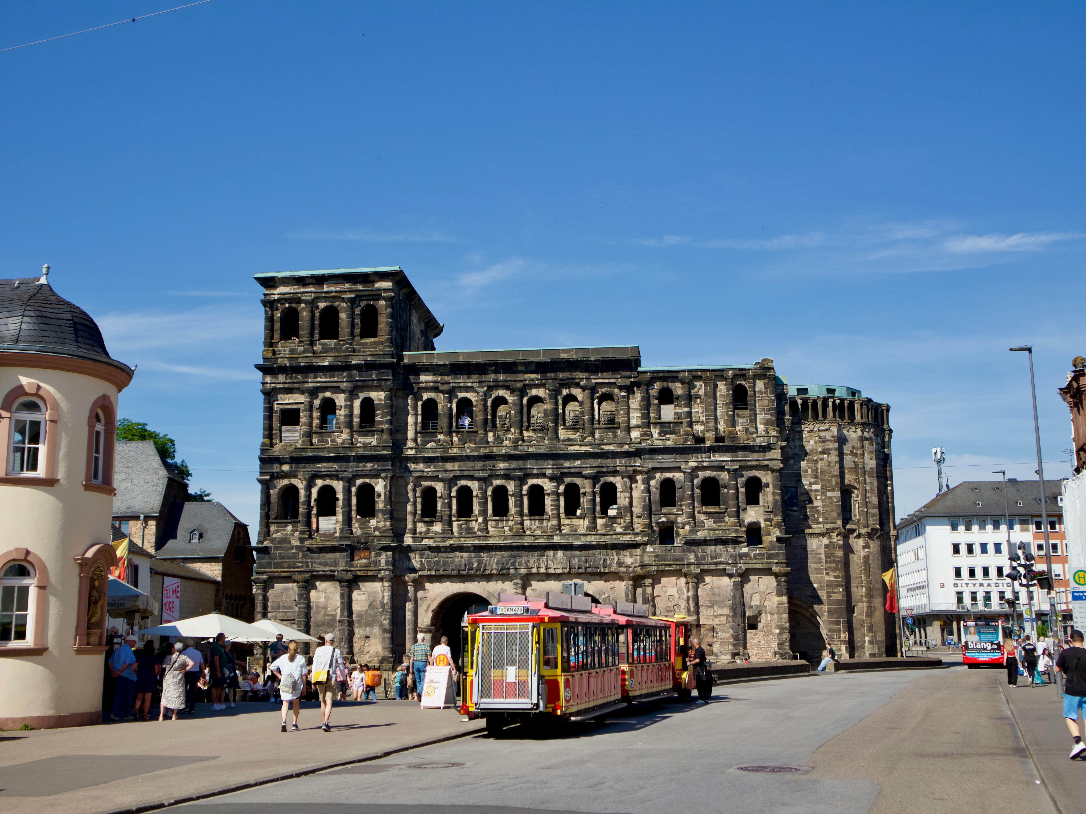 Porta Nigra Roman City Gate next to Street in Trier in Germany · Free ...