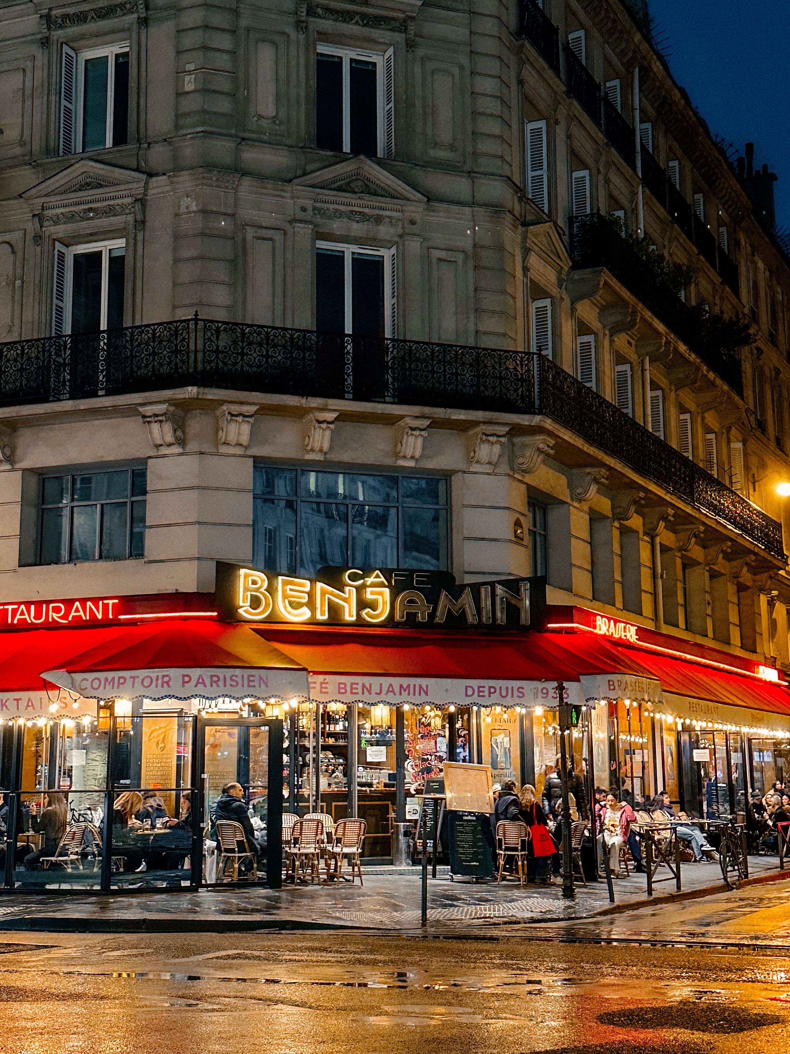 Cafe Front on the Edge of Building by Street in Paris in France on ...