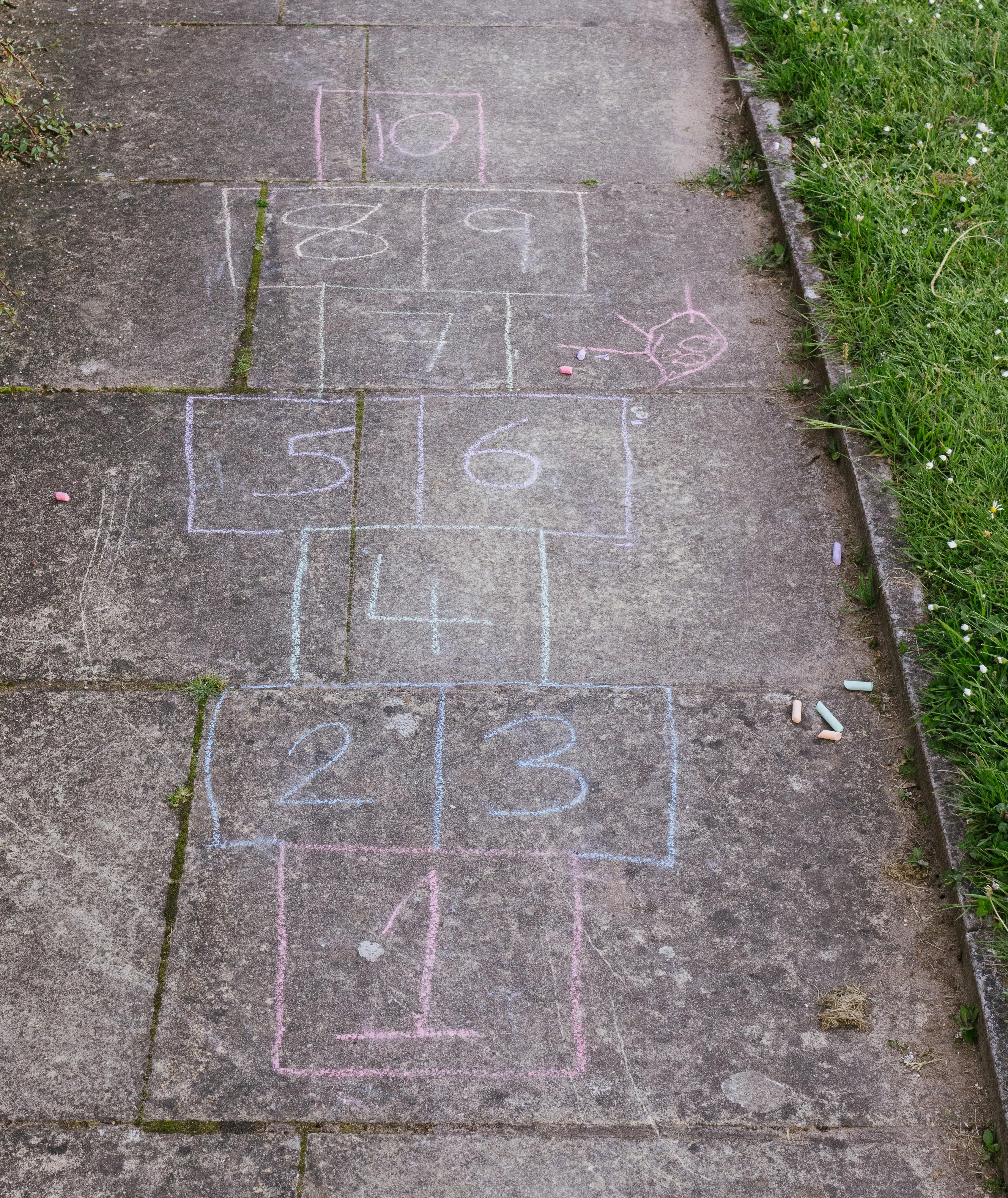 Chalk Hopscotch on a Sidewalk · Free Stock Photo
