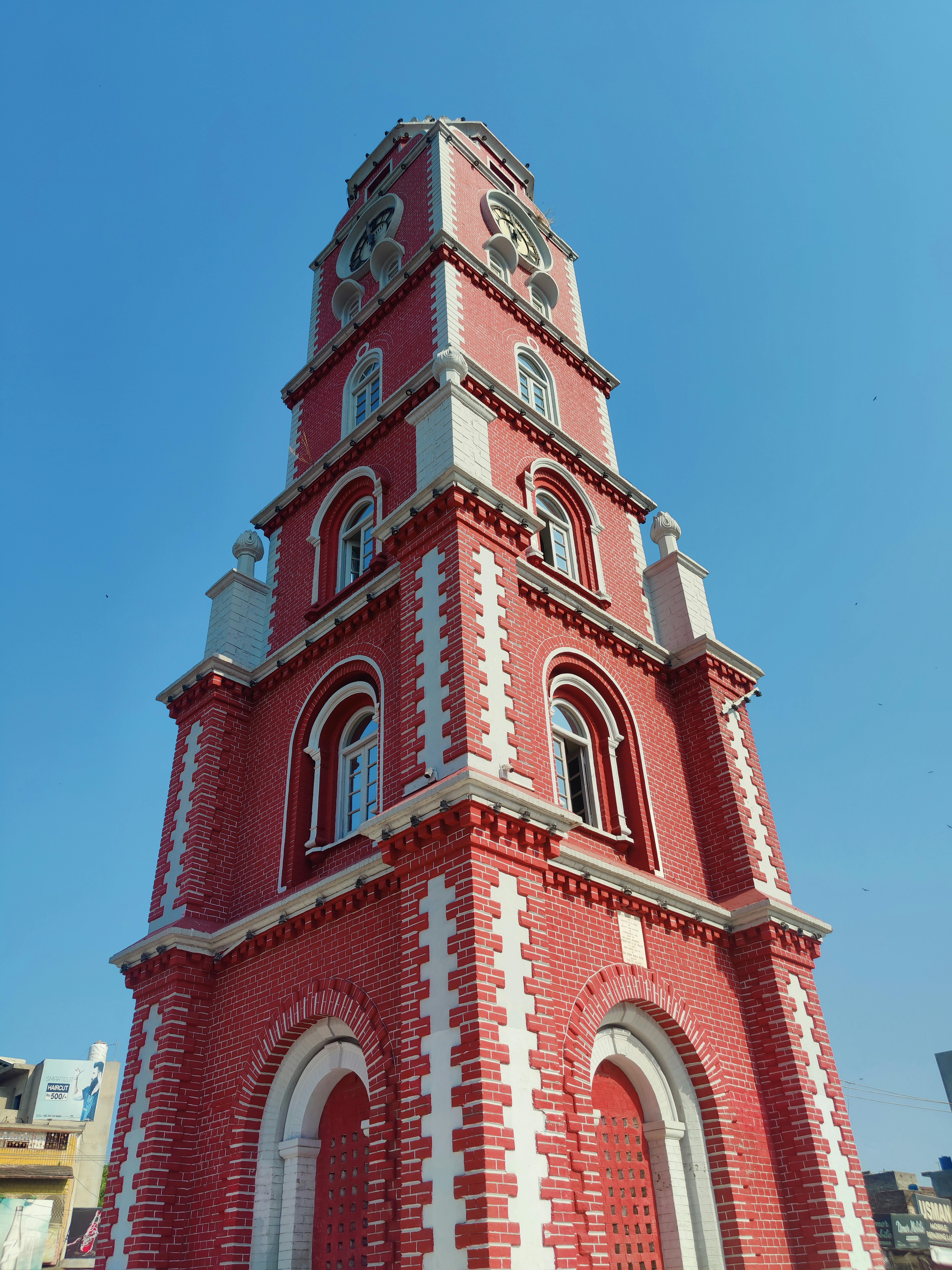 Corner of Red Tower · Free Stock Photo