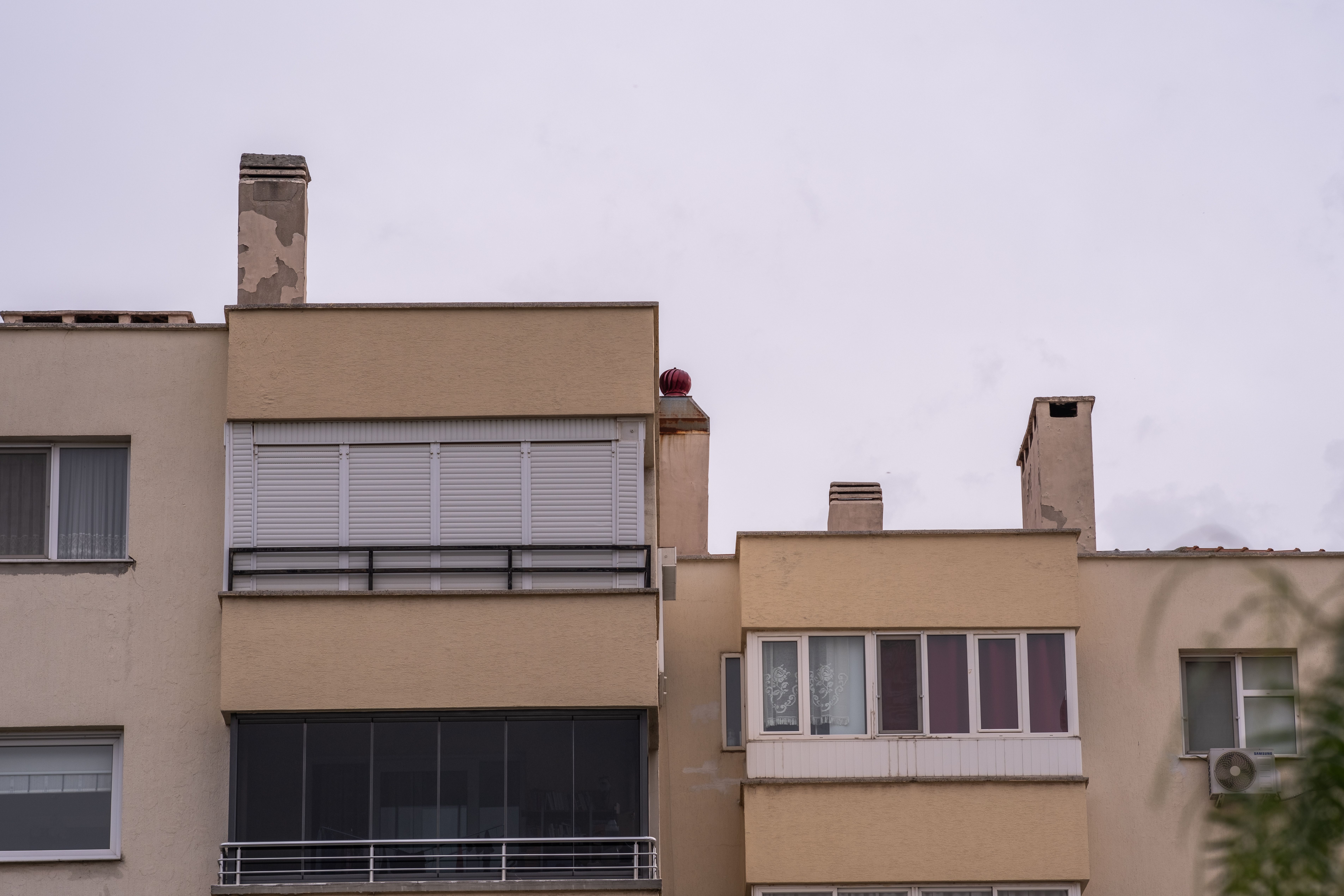 Balconies, Windows and Chimneys of Two Apartment Buildings · Free Stock ...
