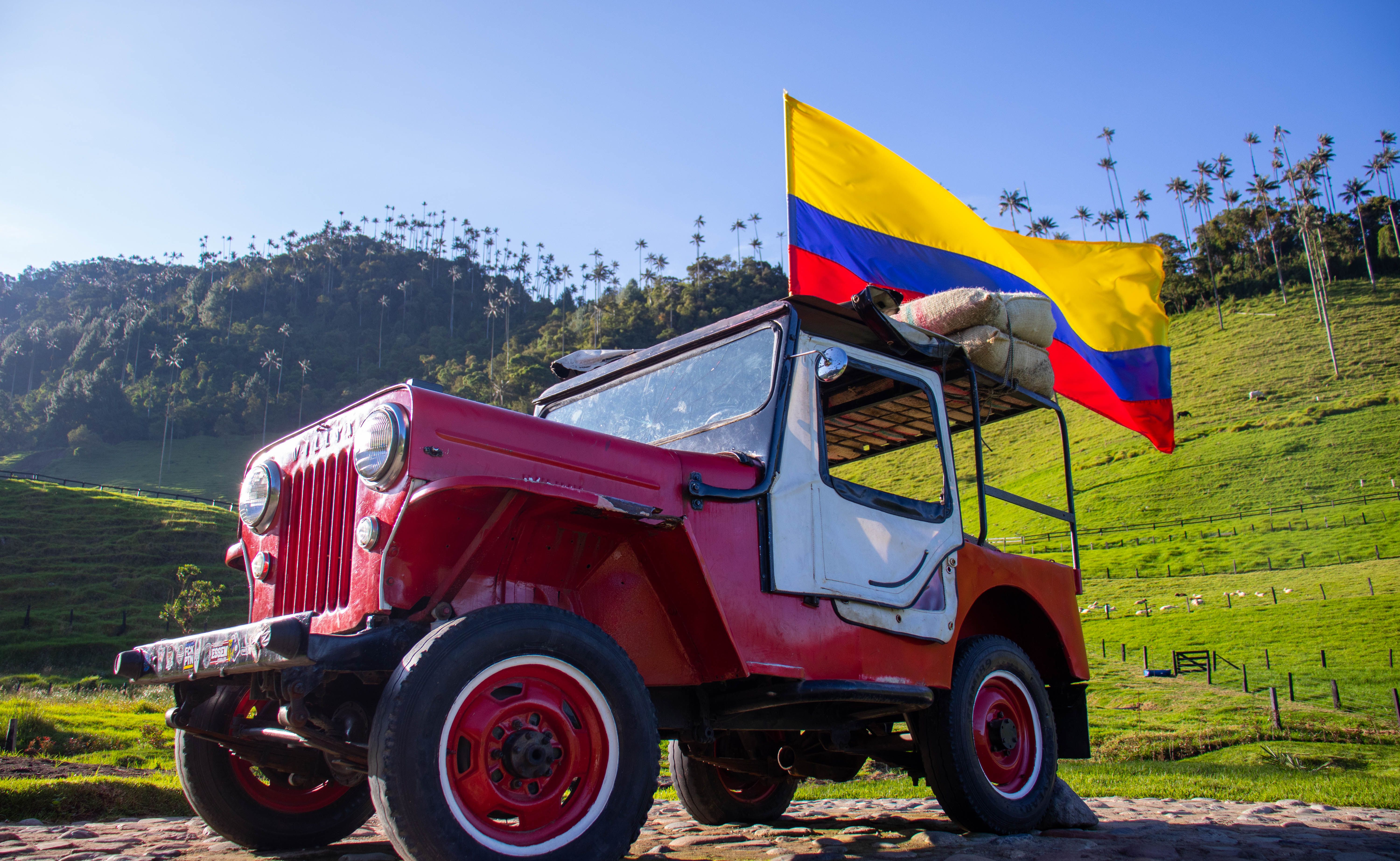 Willys MB with Flag of Colombia · Free Stock Photo