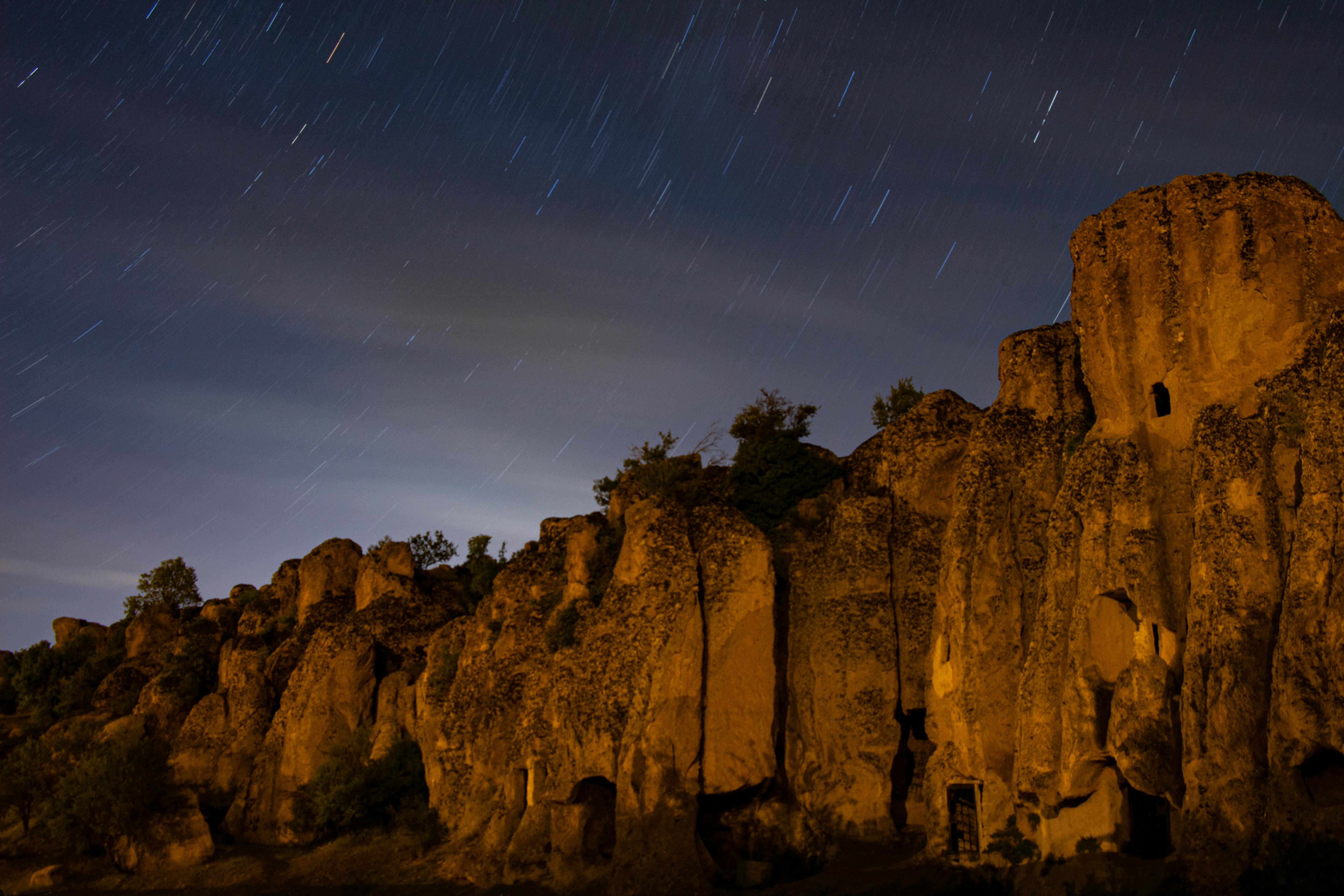 View of Lystra Ancient City under a Starry Night Sky · Free Stock Photo