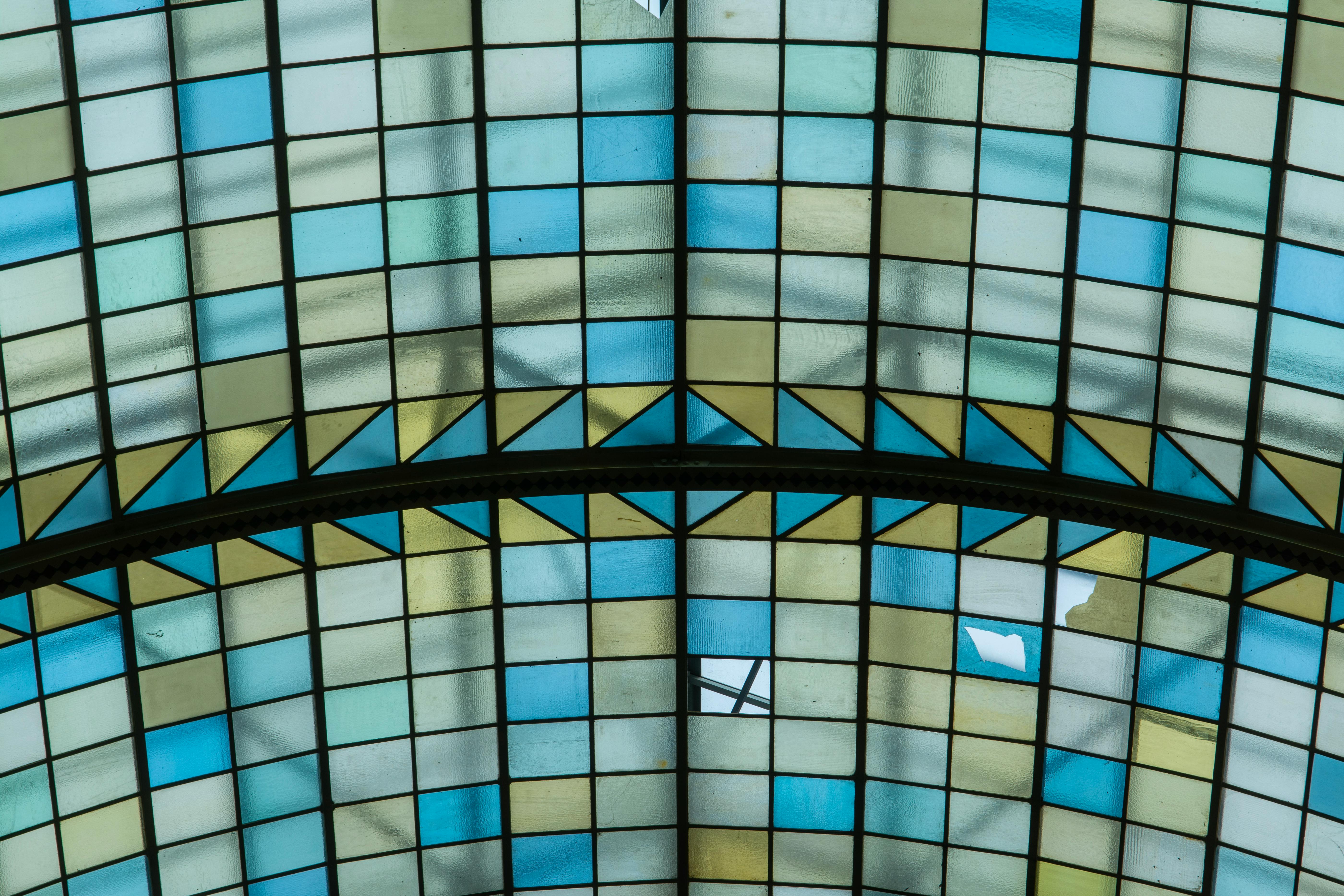 Multi Colored Stained Glass of Ceiling · Free Stock Photo